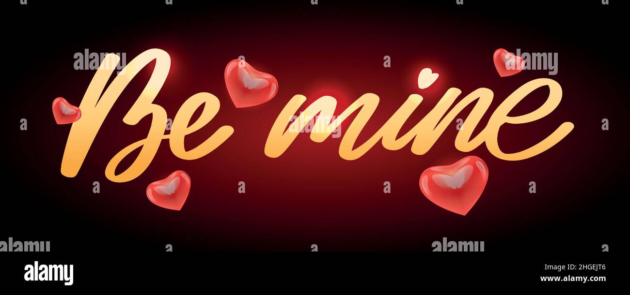 Be mine Valentine's day template for banner design. Background Romantic ...
