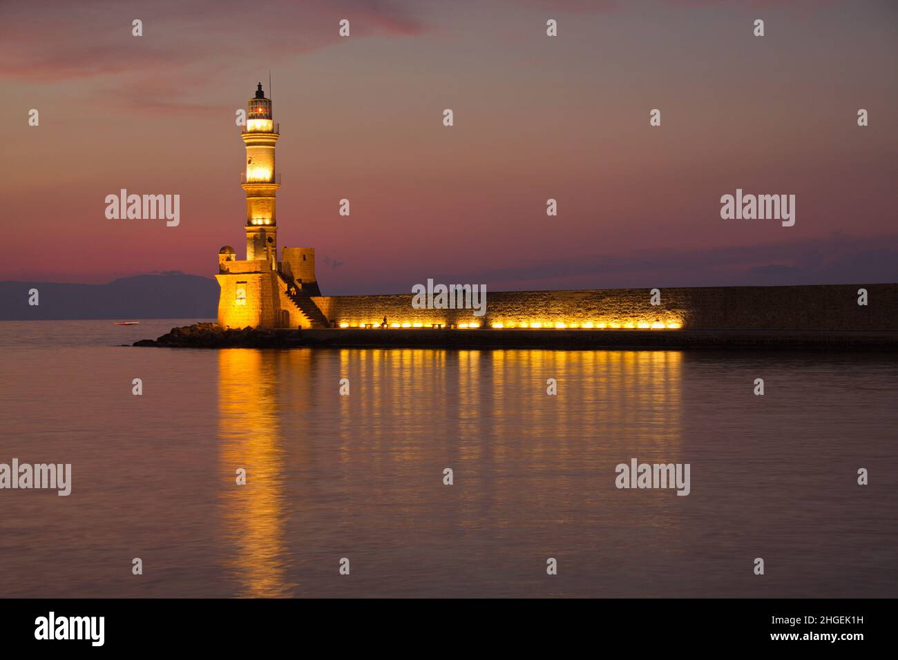 Lighthouse in Chania on Crete in Greece,Europe Stock Photo - Alamy