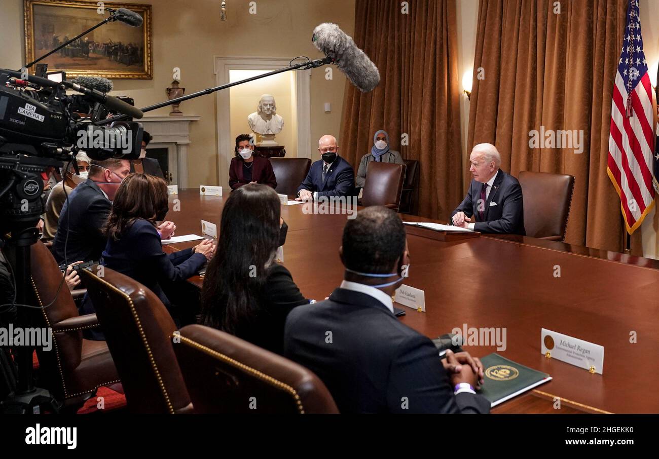 United States President Joe Biden holds an Infrastructure ...