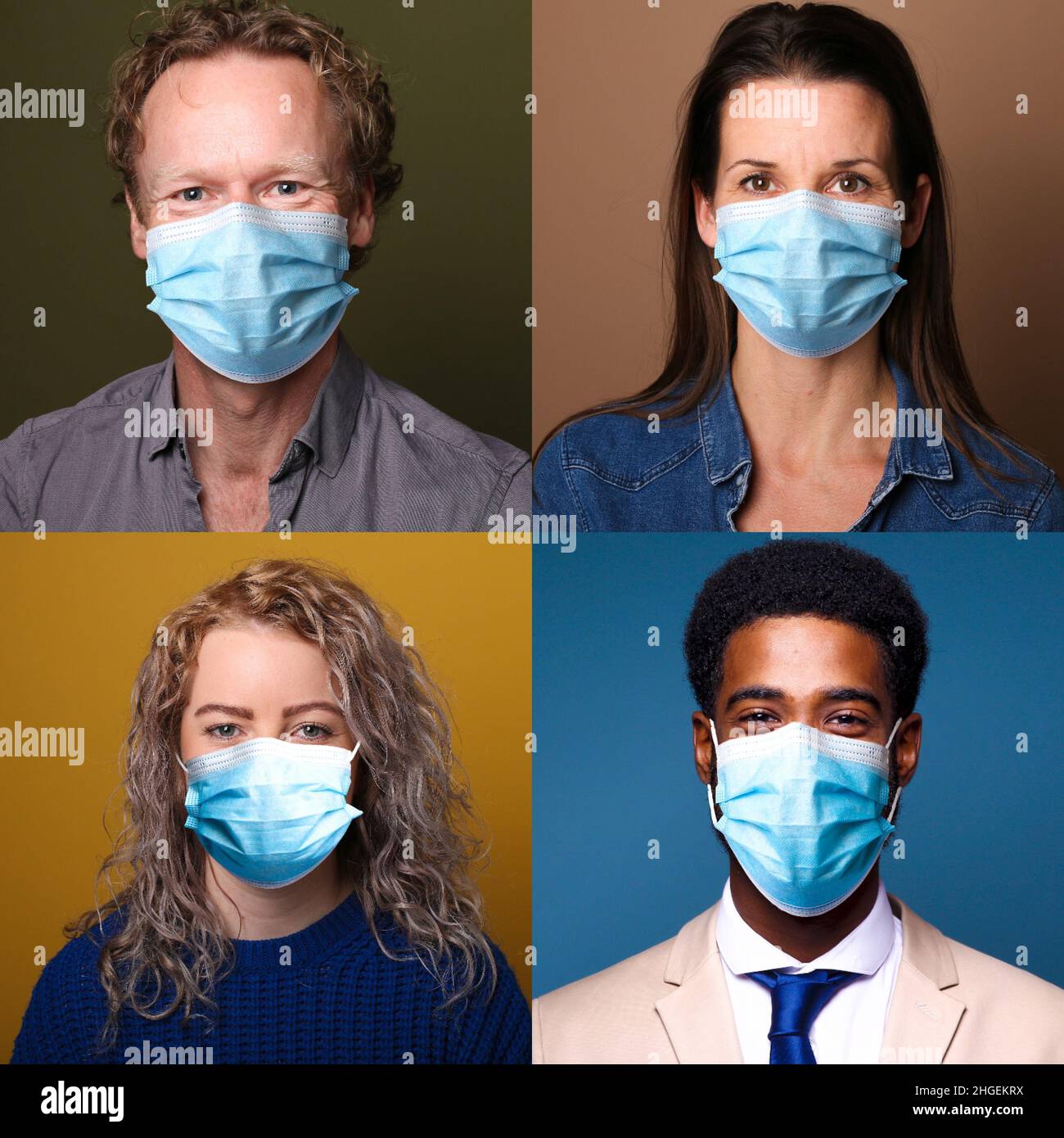 Beautiful people wearing a mouth mask Stock Photo - Alamy