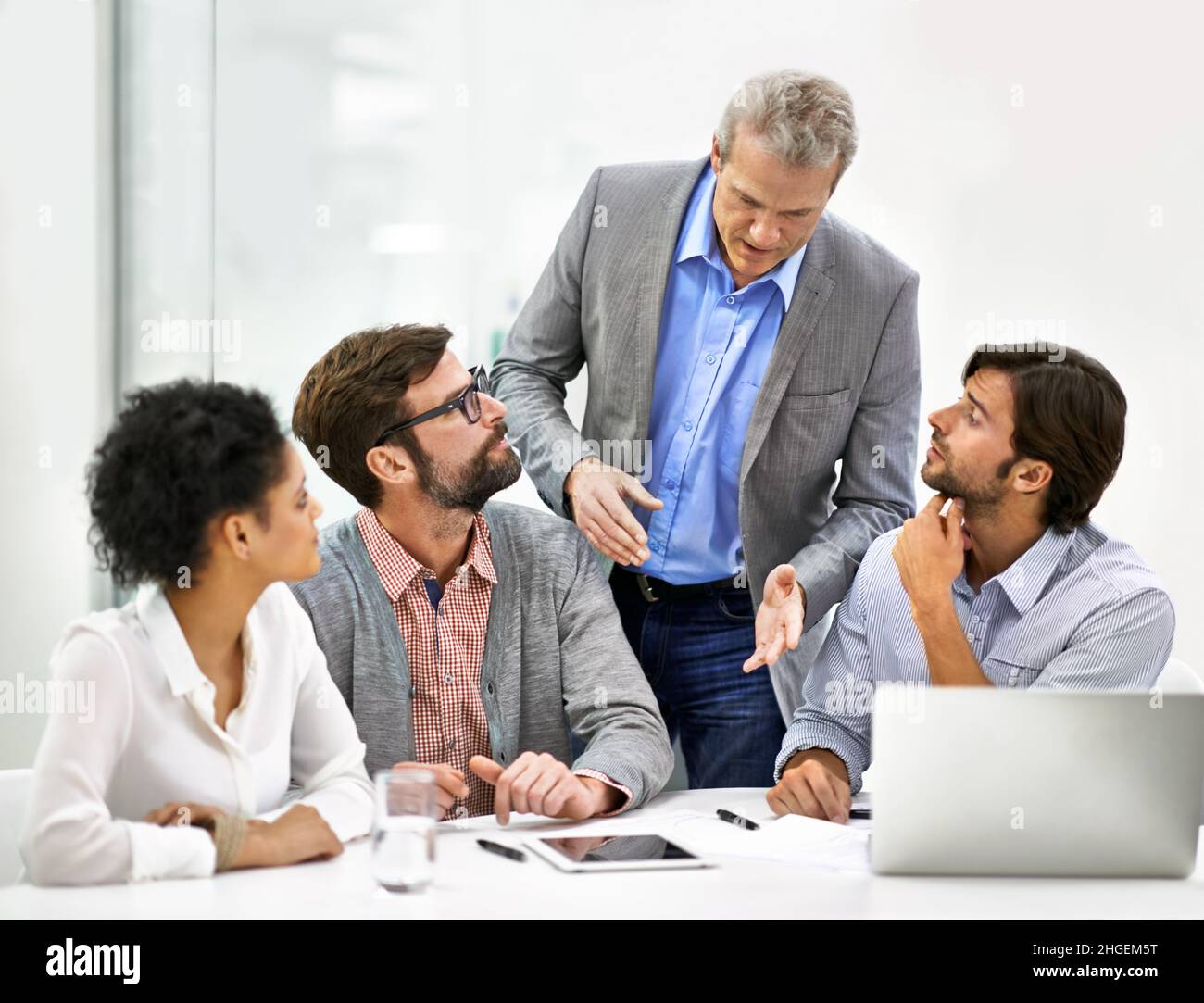 Giving a mature perspective on the project Stock Photo - Alamy