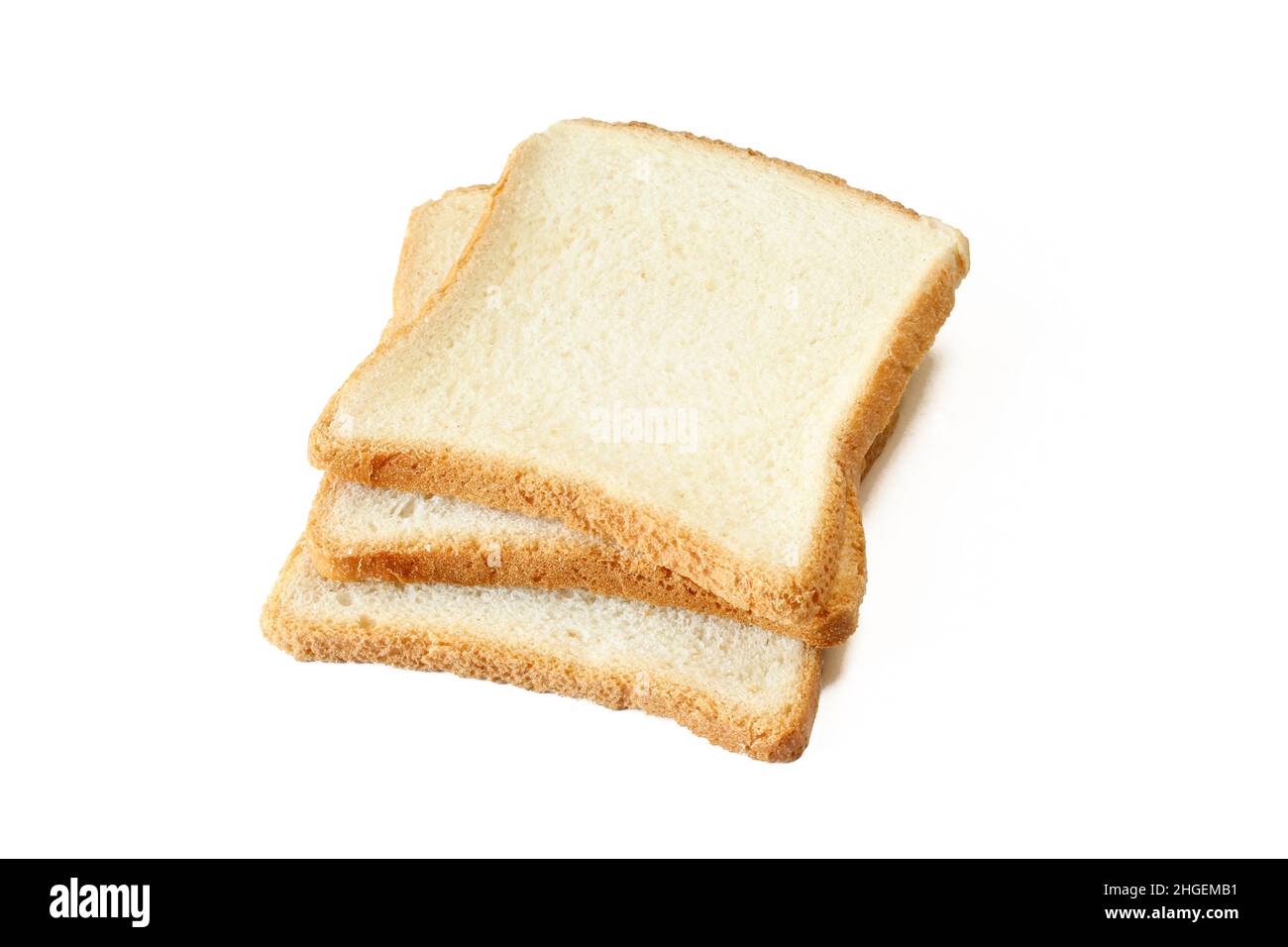 Slices of white square shaped bread isolated on white background Stock ...