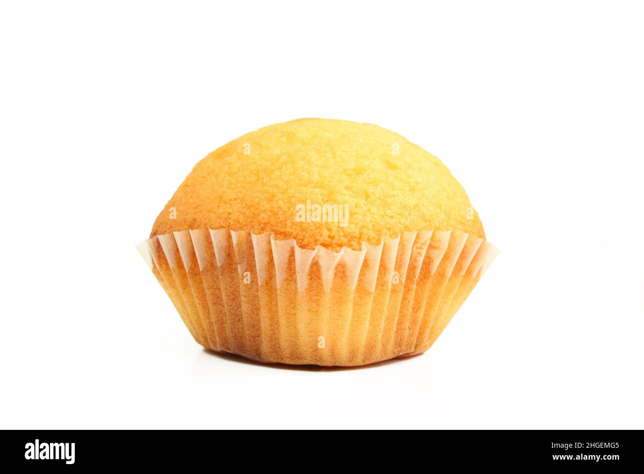 Single yellow muffin cupcake isolated on white background Stock Photo ...