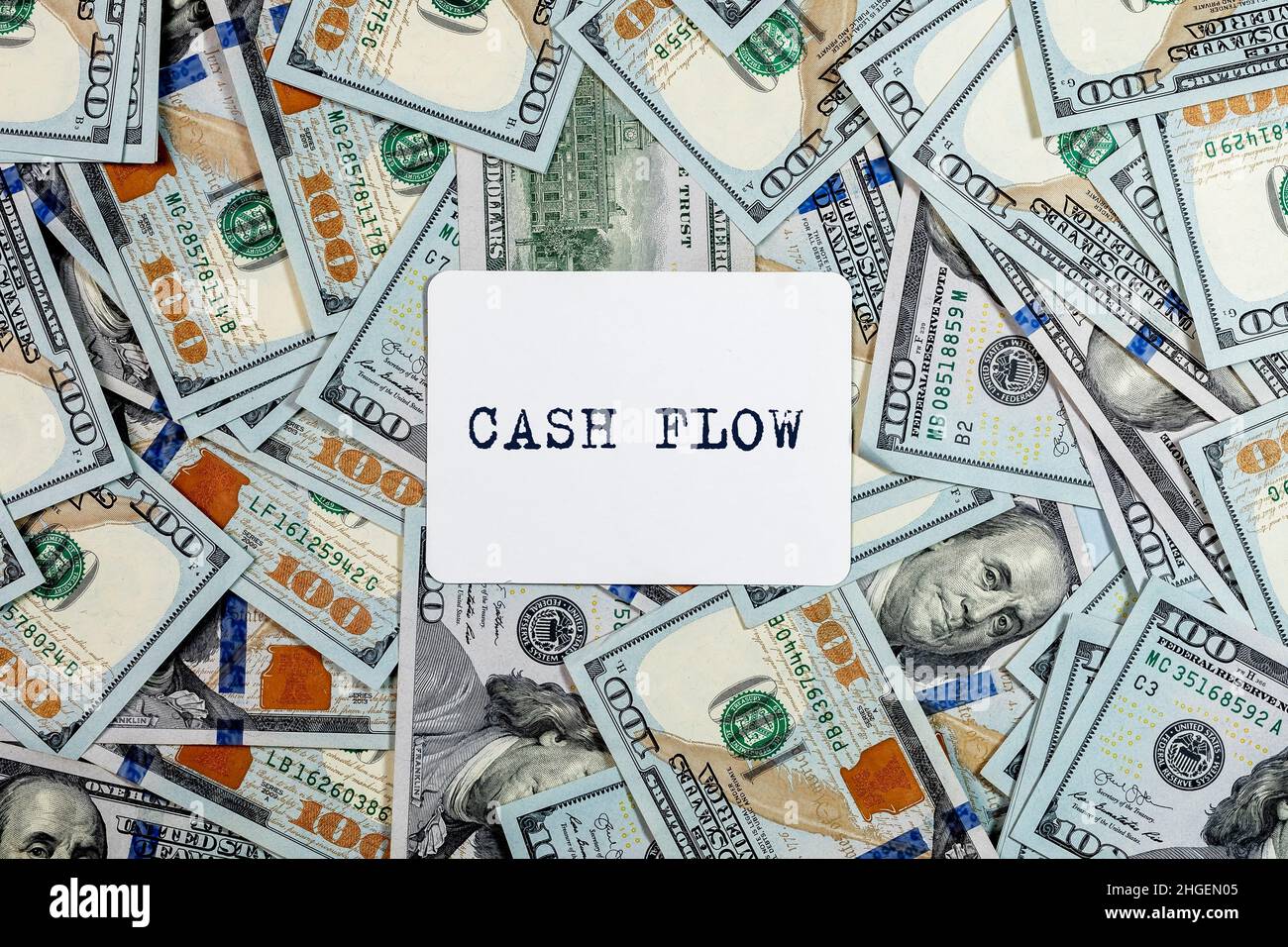 Cash flow word. Cashflow of US dollars concept Stock Photo - Alamy