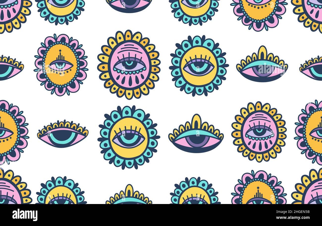 Evil eye third element hand drawn.Esoteric mystic symbol,authentic icon ...