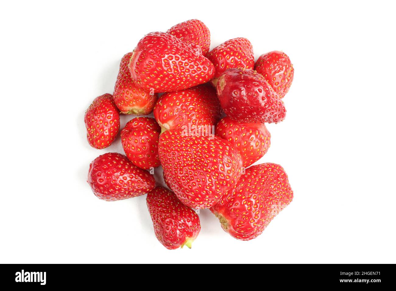 Group of strawberries without leaves isolated on white background Stock ...