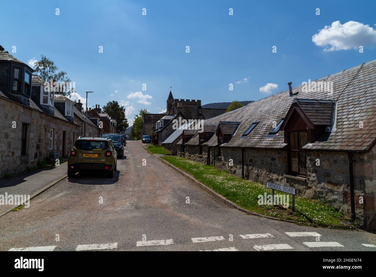 Braemar town centre, Scotland UK Stock Photo - Alamy