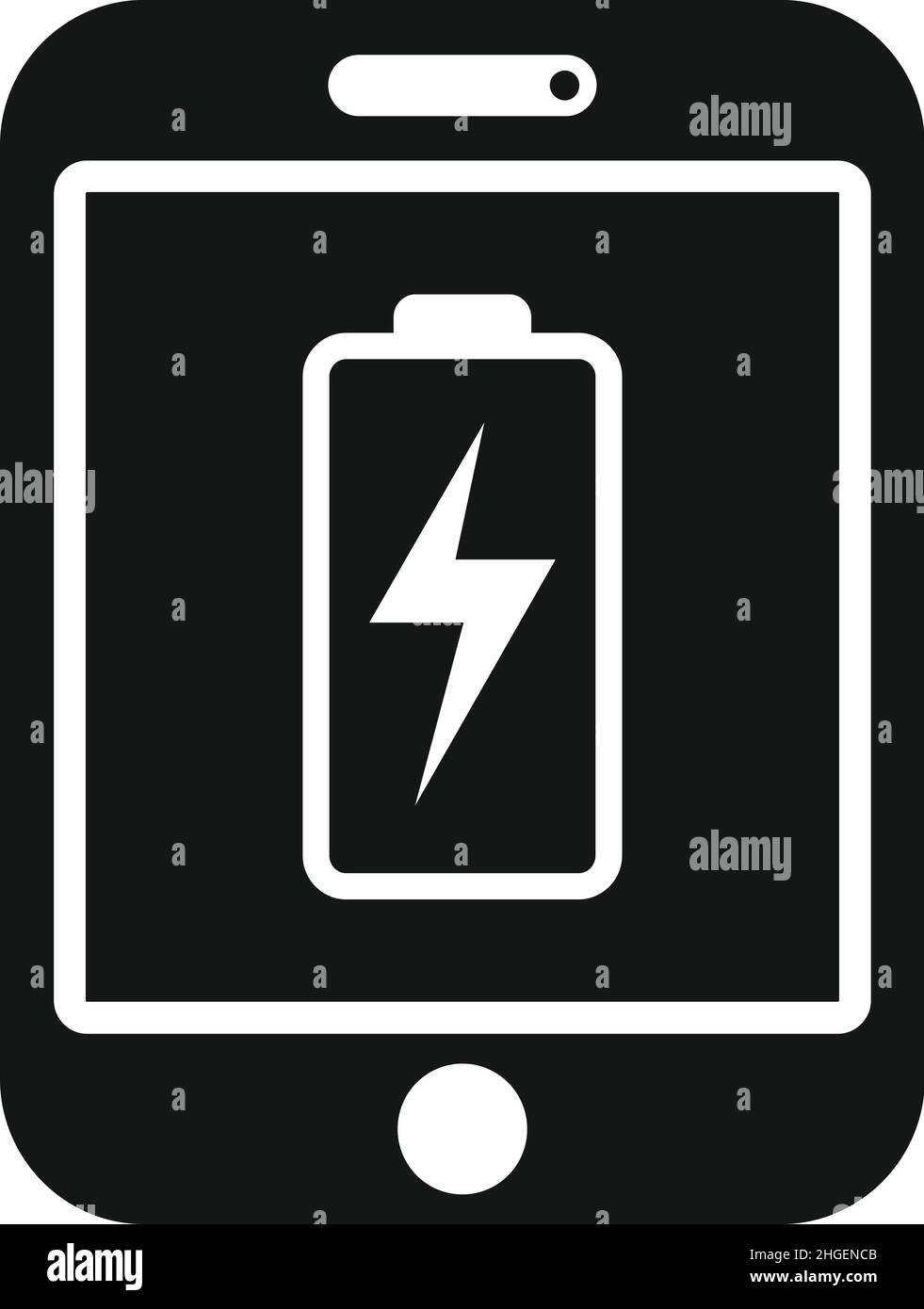 Tablet battery broken icon simple vector. Service screen. Electronic ...