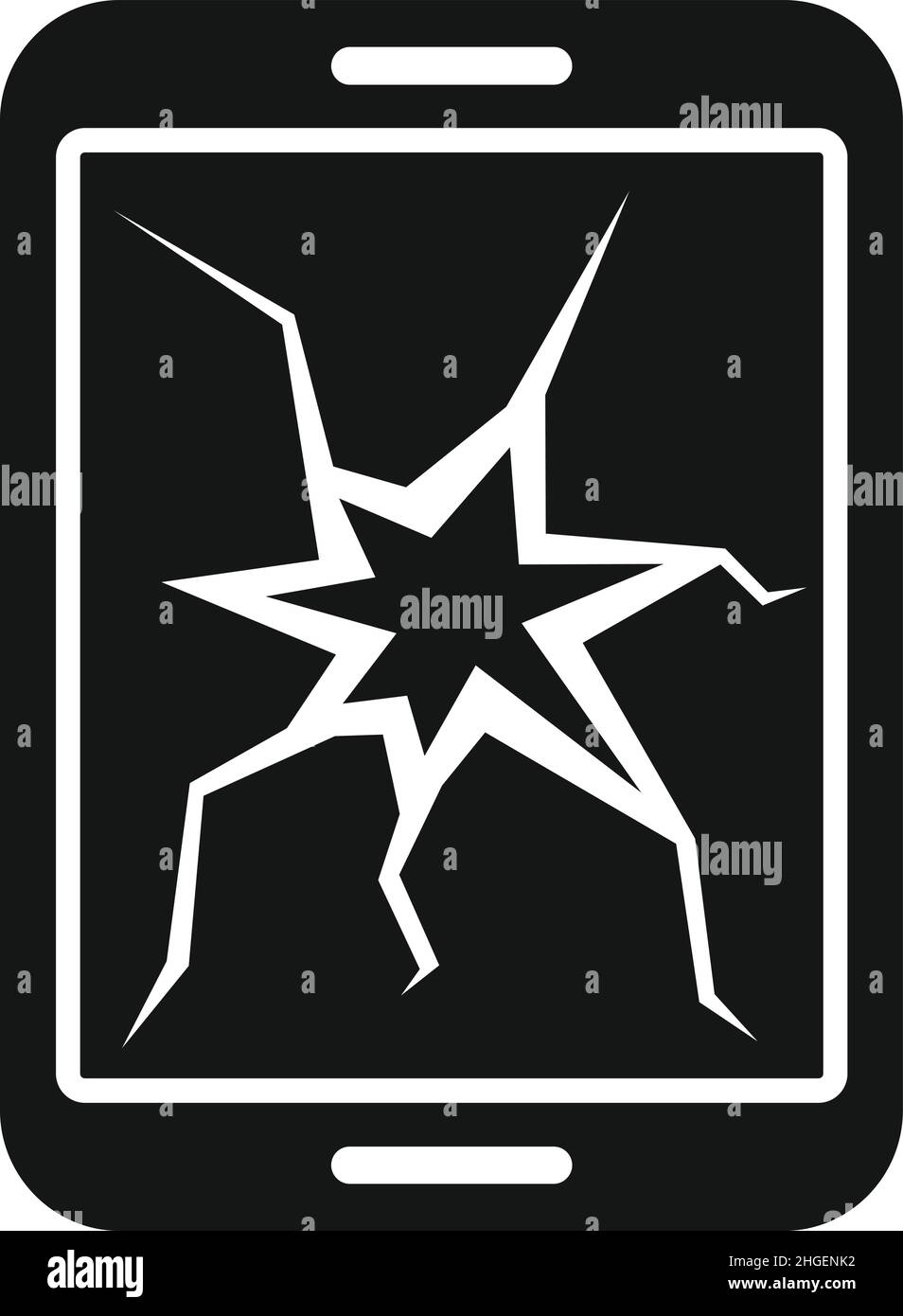 Tablet broken screen icon simple vector. Repair mobile. Computer ...