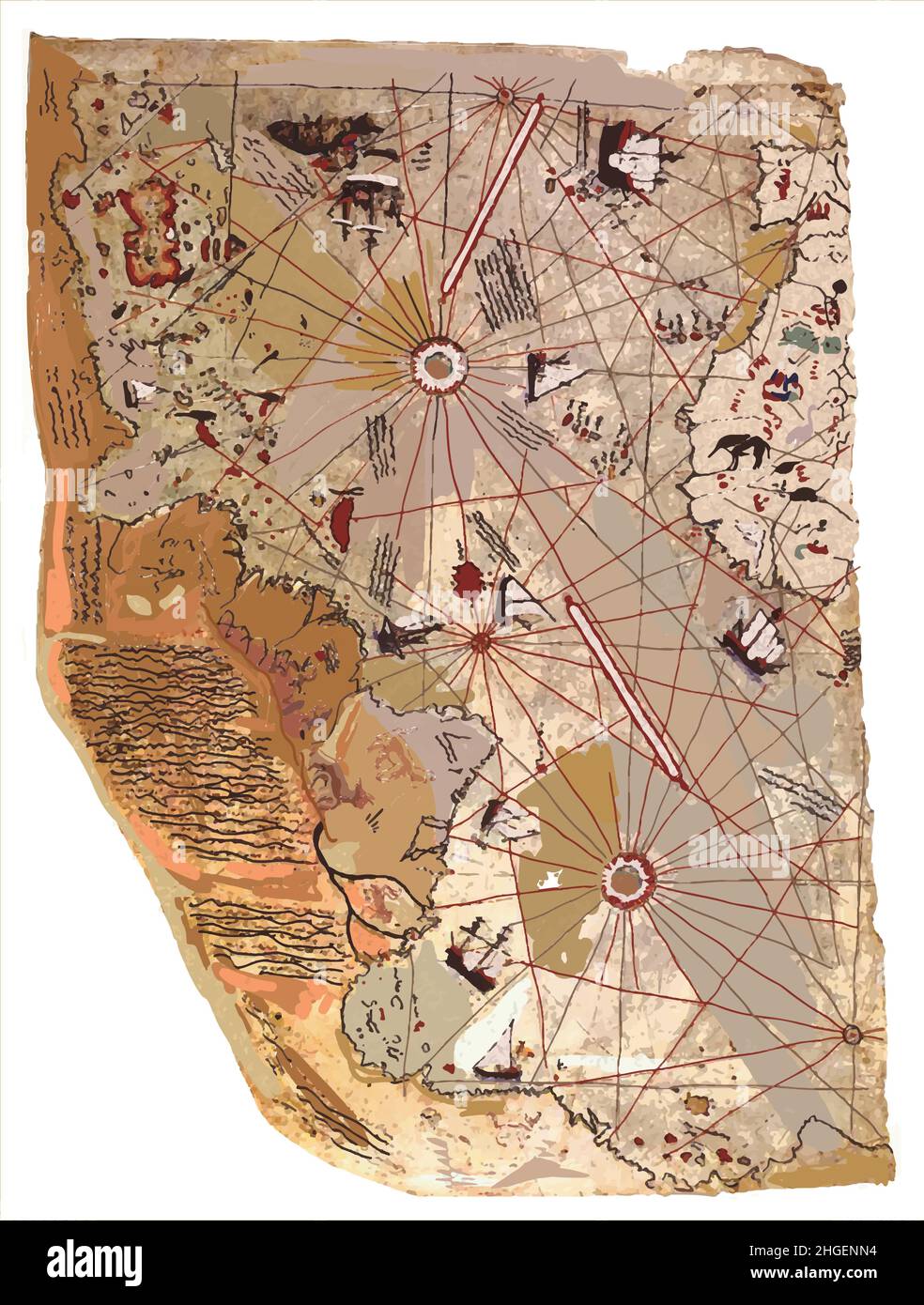 Cartographer drawing map Stock Vector Images - Alamy