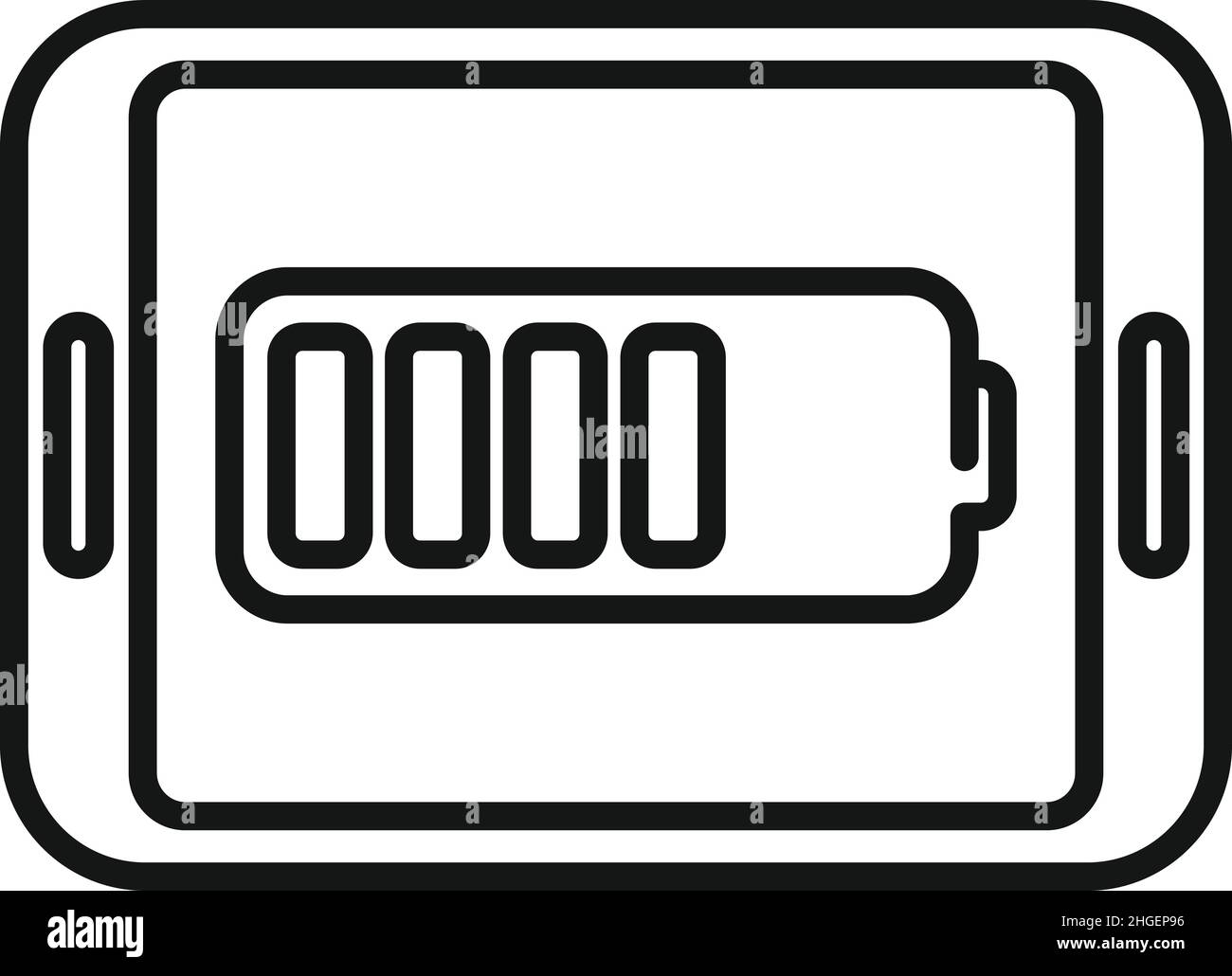 Tablet low battery icon outline vector. Mobile broken. Computer service ...