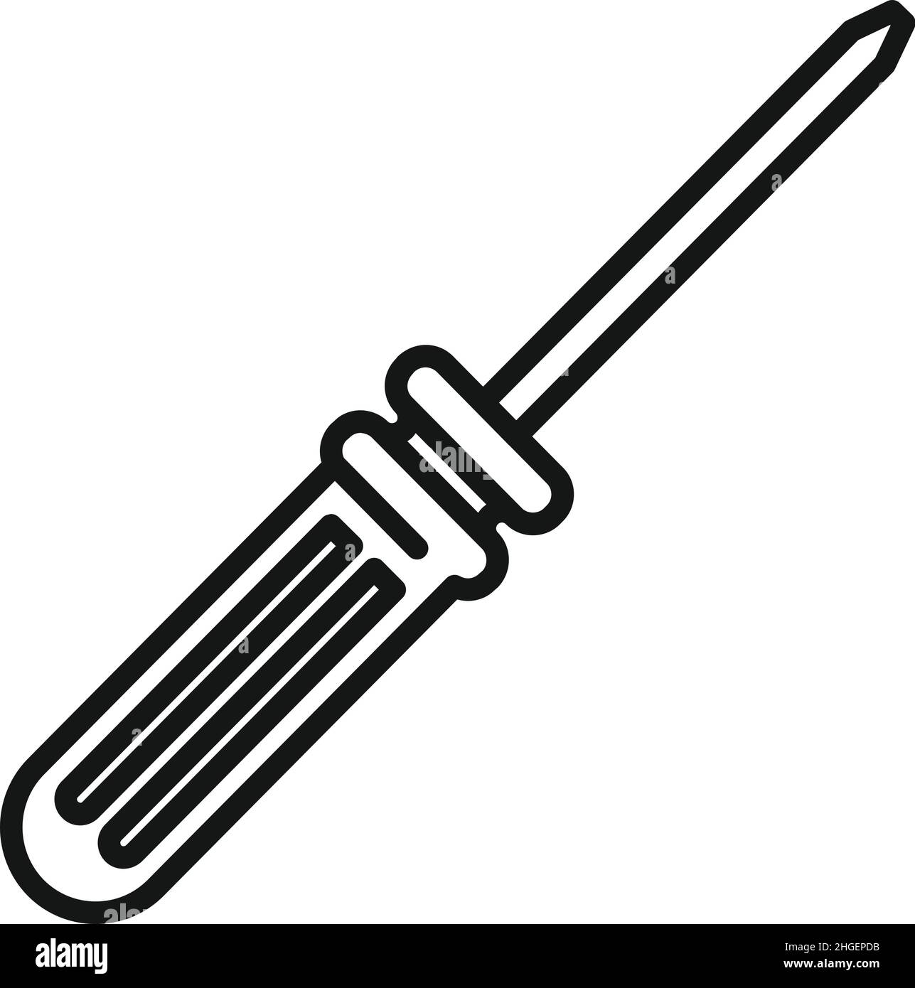 Small screwdriver icon outline vector. Service fix. Electronic device ...