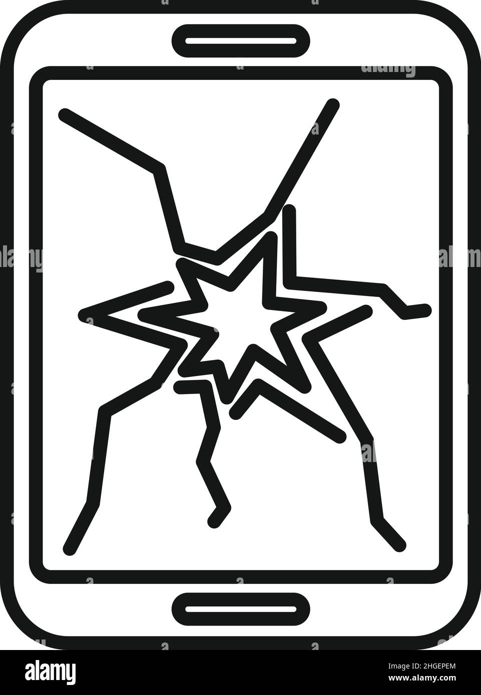 Tablet broken screen icon outline vector. Repair mobile. Computer ...