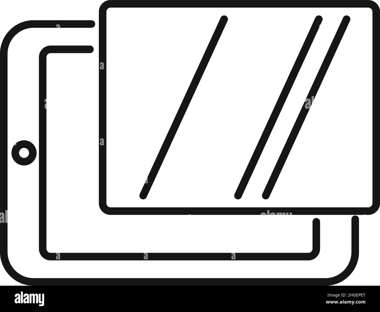 Tablet screen protector icon outline vector. Fix cell. Mobile phone ...