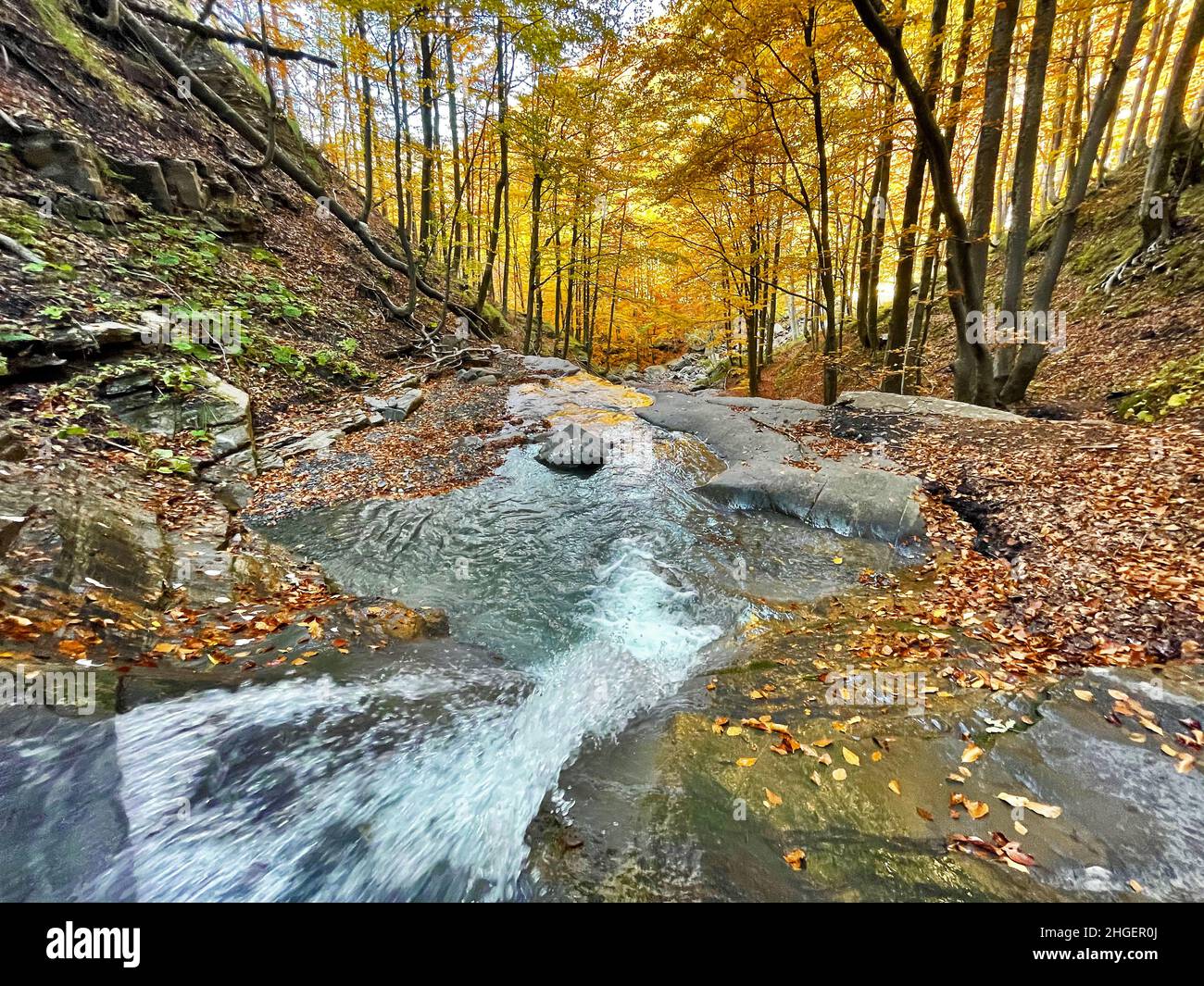 River mountain autumn foliage italy hi-res stock photography and images ...