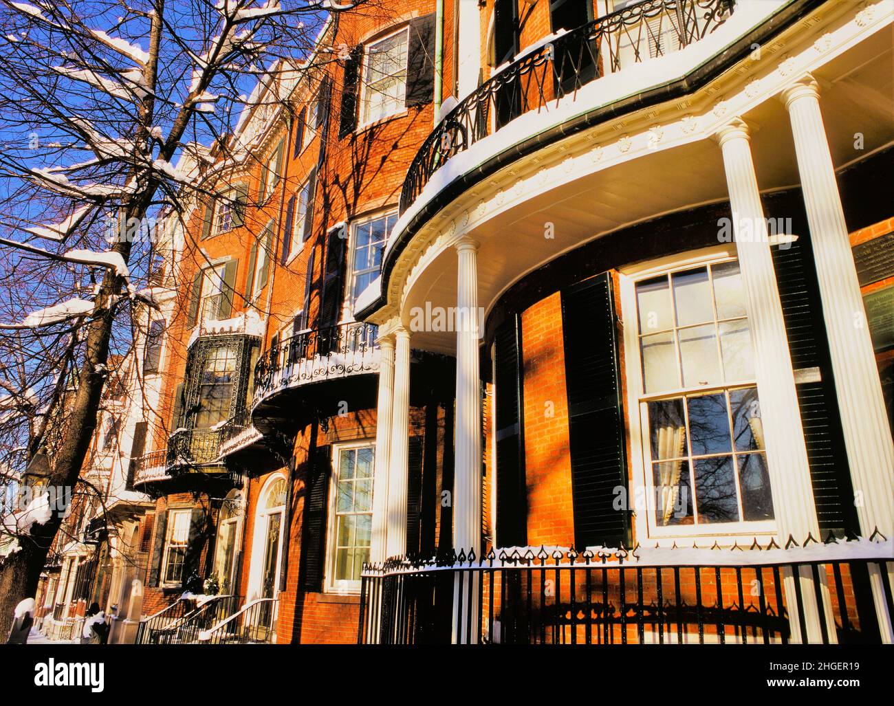 Back Bay Boston along Beacon Street Stock Photo - Alamy