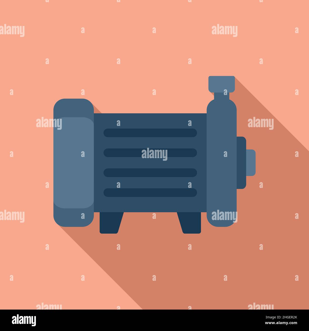 Compressor pump icon flat vector. Motor system. Engine sewage Stock ...