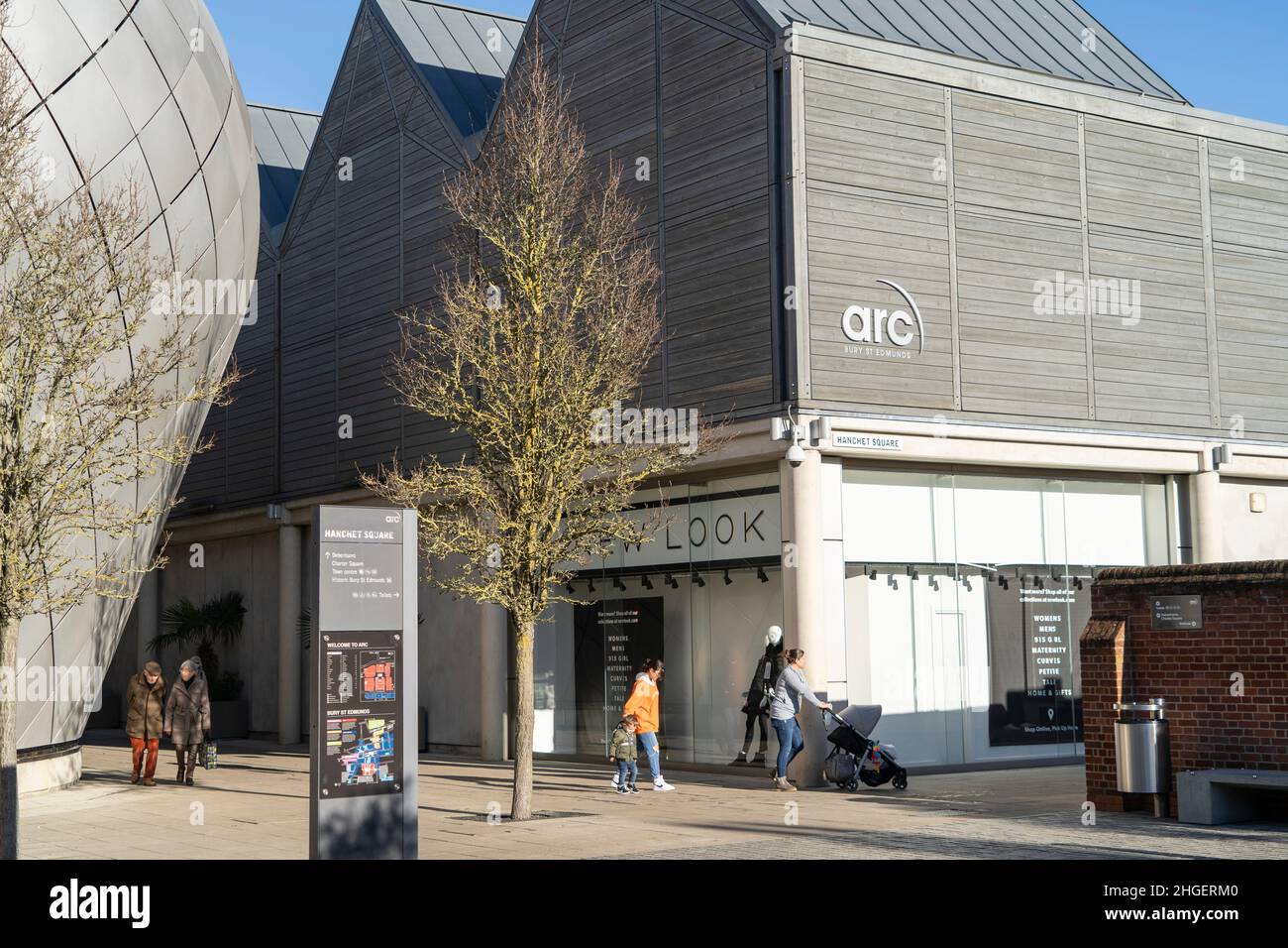 The Ark shopping centre is a modern development in Bury St Edmunds, UK ...