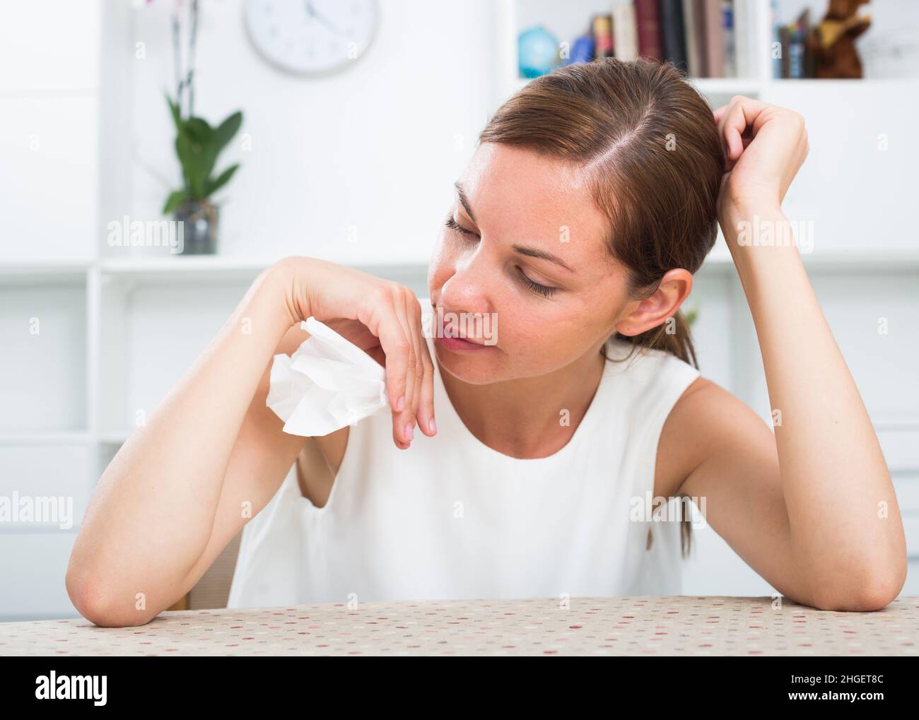portrait depressed woman Stock Photo - Alamy