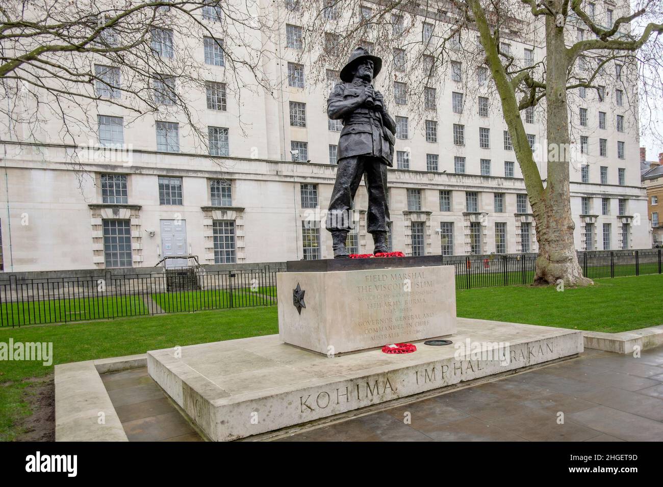 Statue of Viscount Slim, Whitehall, Westminster Stock Photo - Alamy