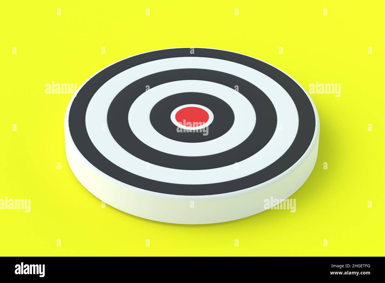 Dart board on yellow background. Bullseye game. Toys for kids. Hobbies ...