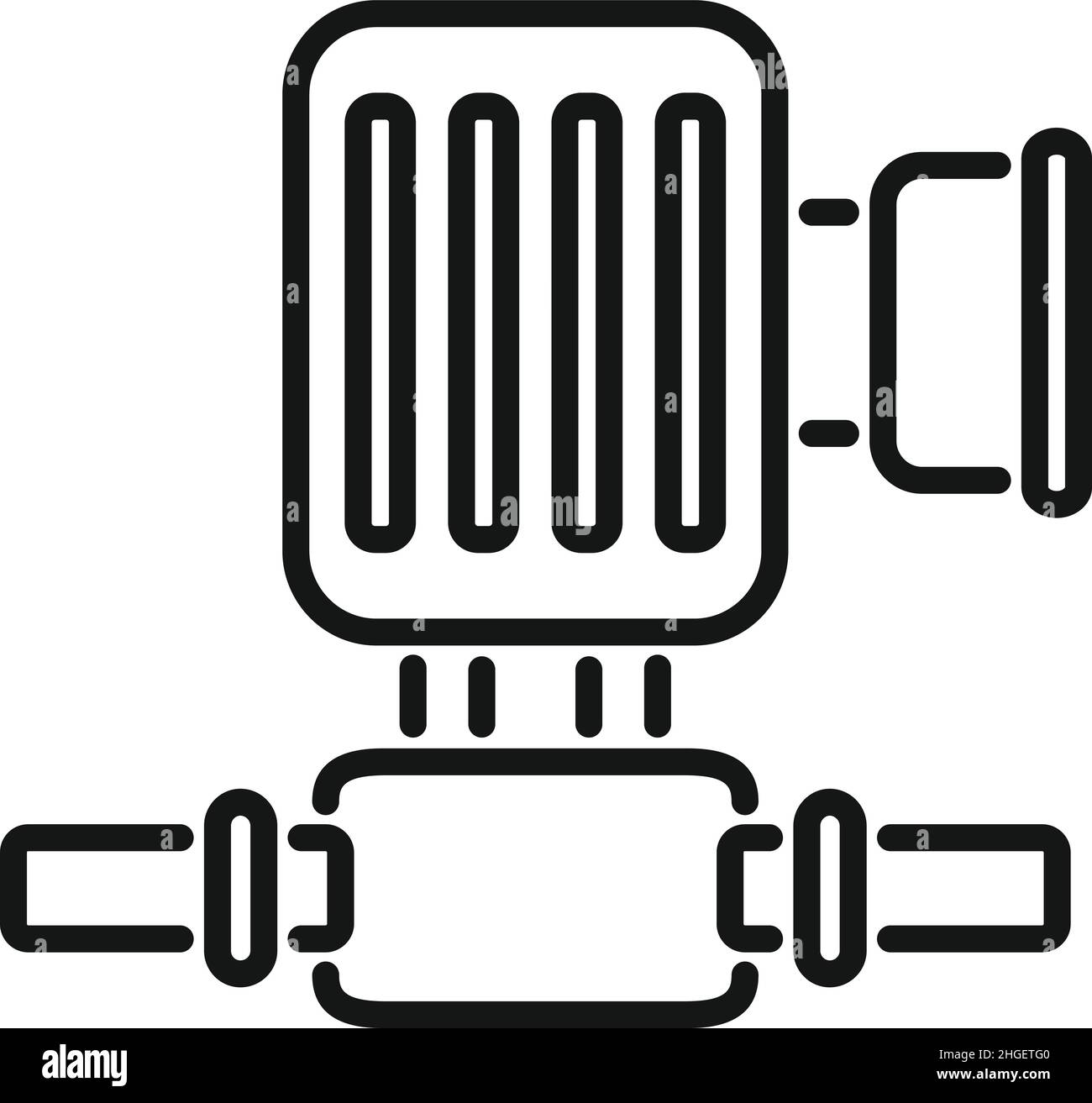 Valve pump icon outline vector. Engine motor. Electric sewage Stock ...