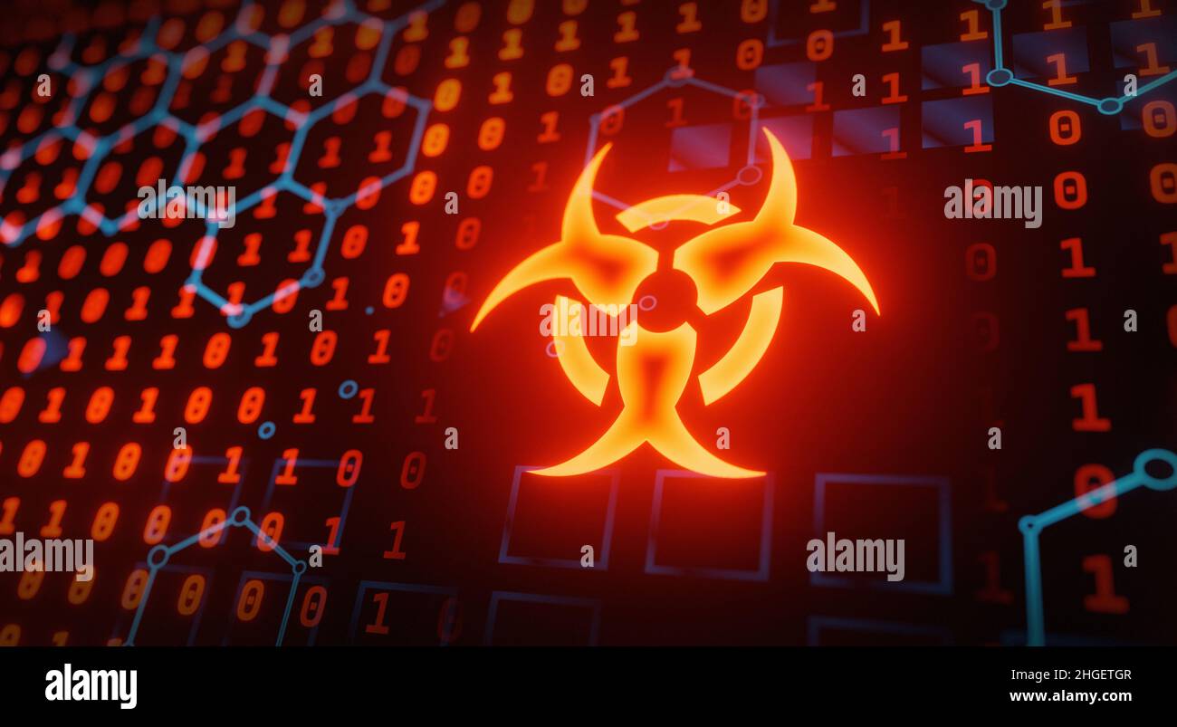 Virus in your computer binary data big data technology background Stock ...