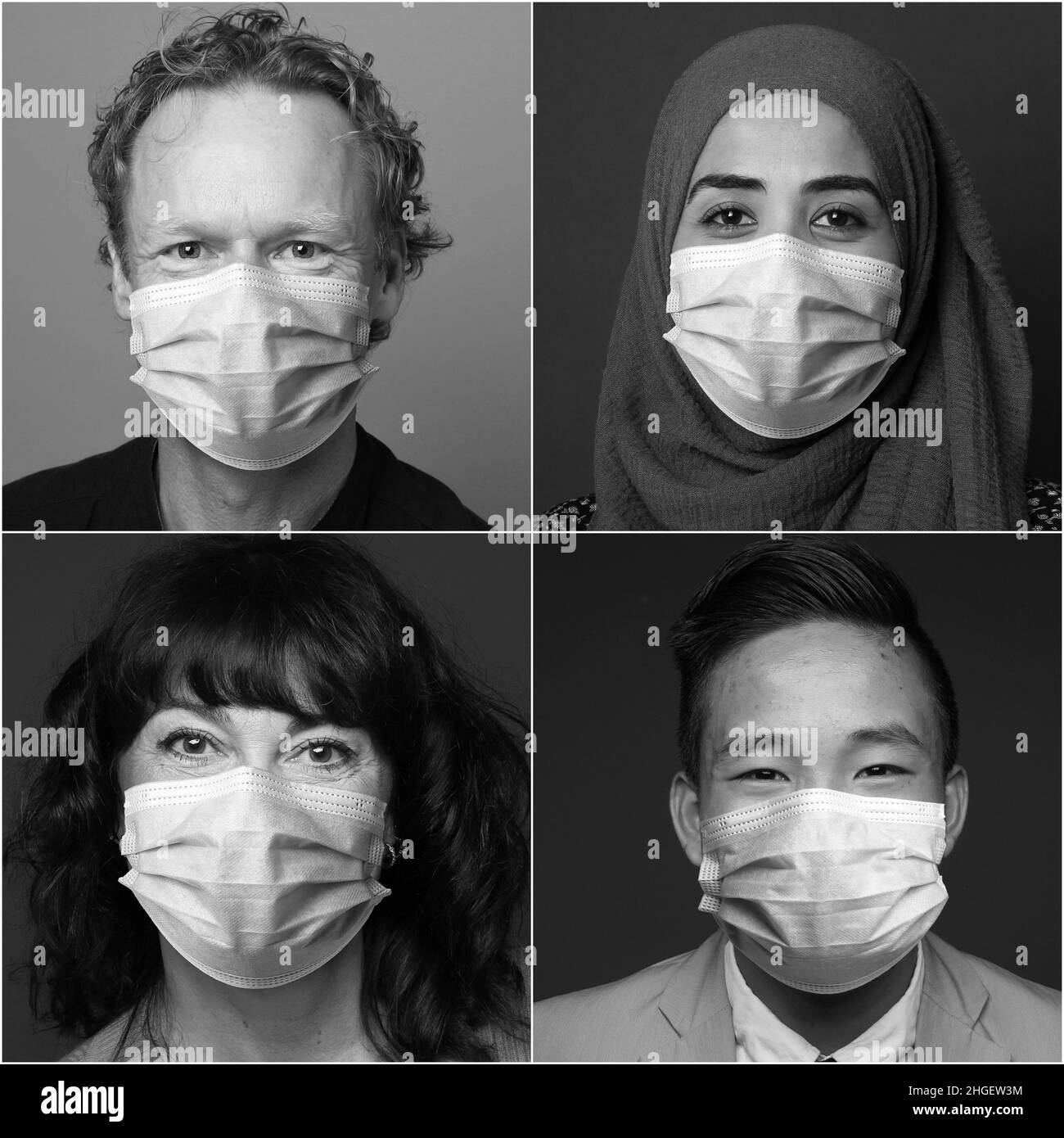 Beautiful people wearing a mouth mask Stock Photo - Alamy