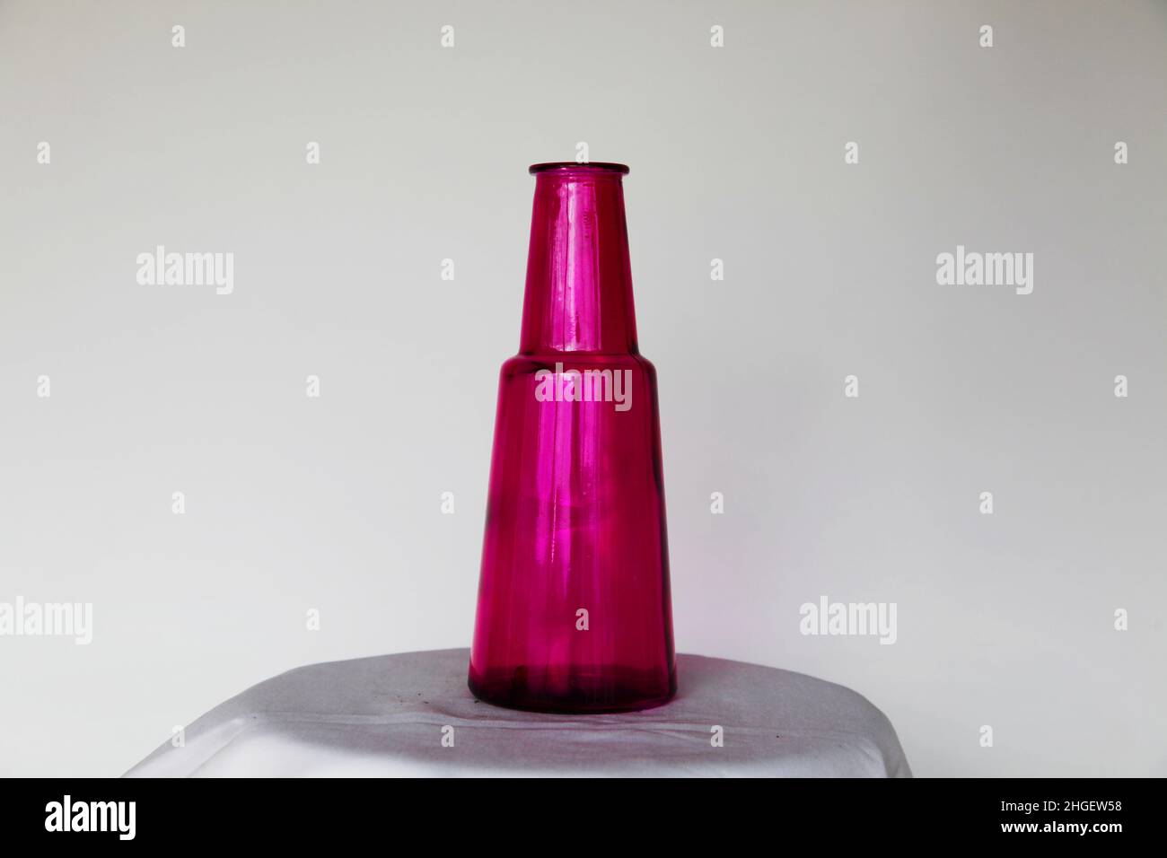 Pink empty vase. The vase is made of glass and hand-crafted Stock Photo ...