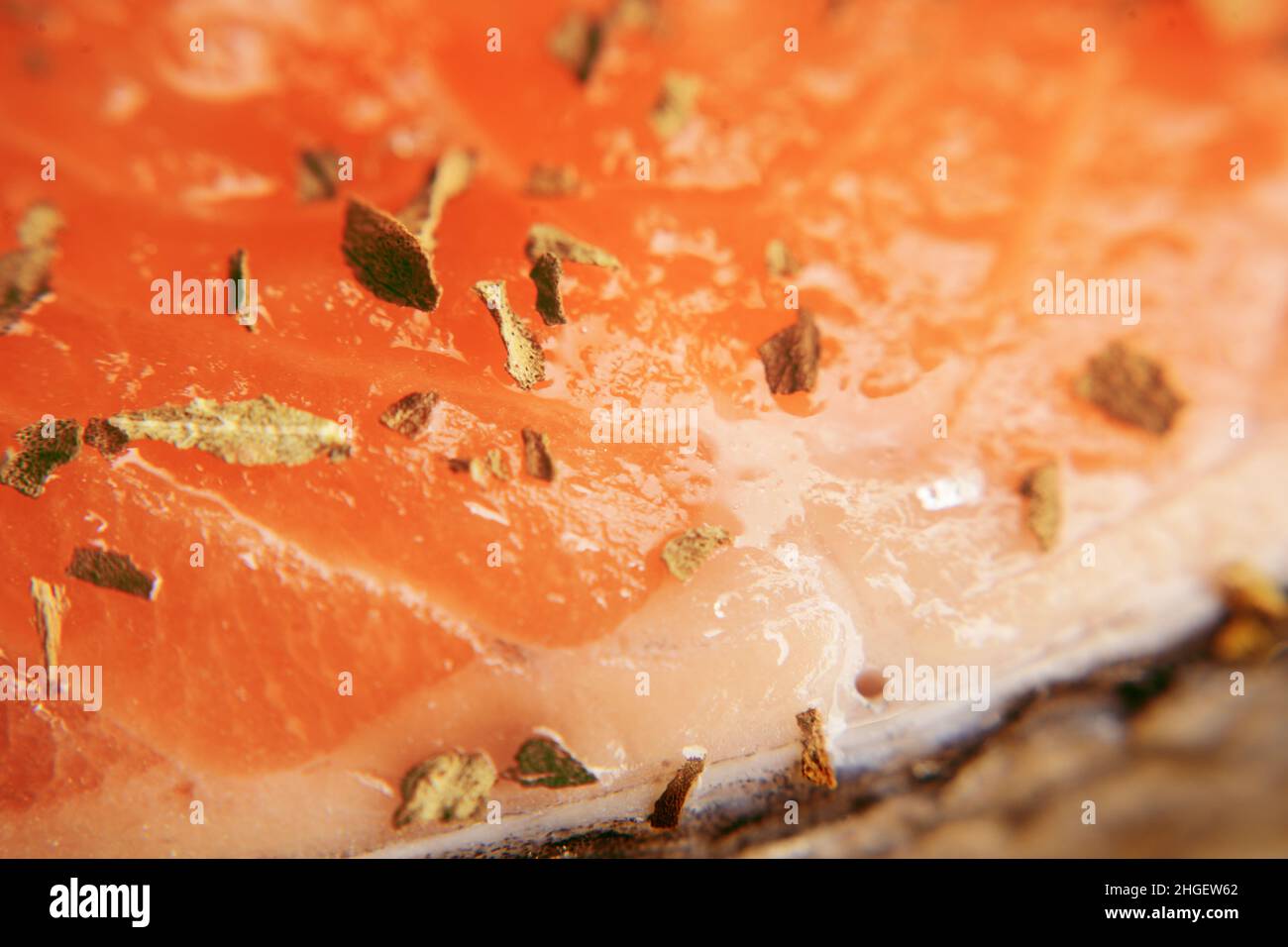 Macro photo of salmon. Fresh red fish, white veins, rich color. Fish ...