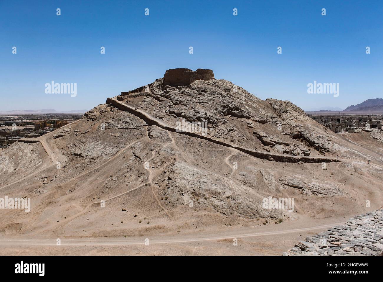 Historical Zoroastrian Silence Tower as a burial place in Yazd, Iran ...