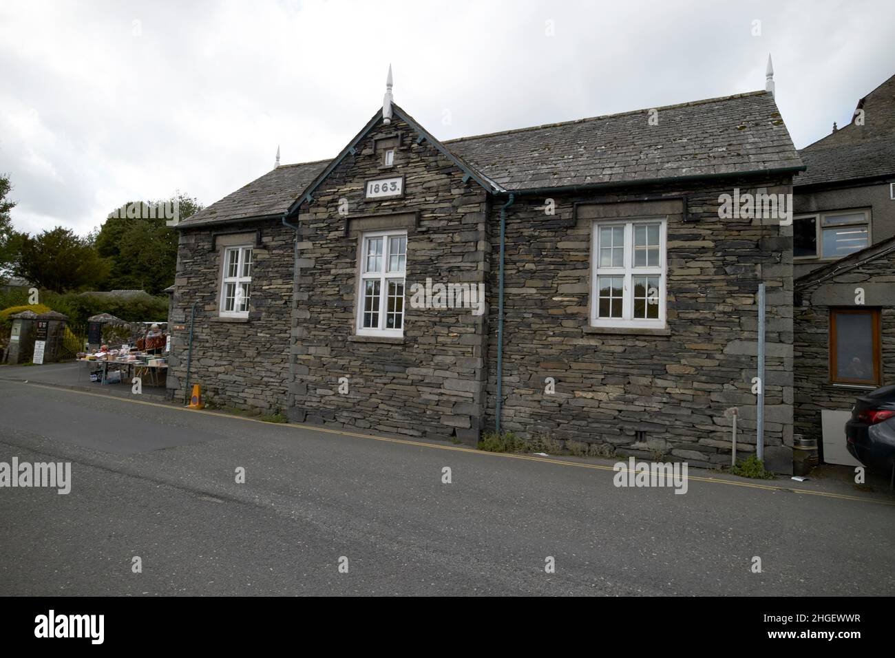 hawkshead school built in 1863 hawkshead village lake district, cumbria ...