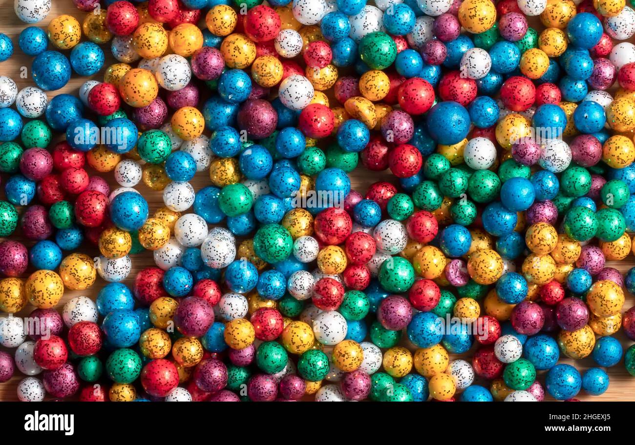 Multi-colored small size of thermocol decorative balls Stock Photo - Alamy