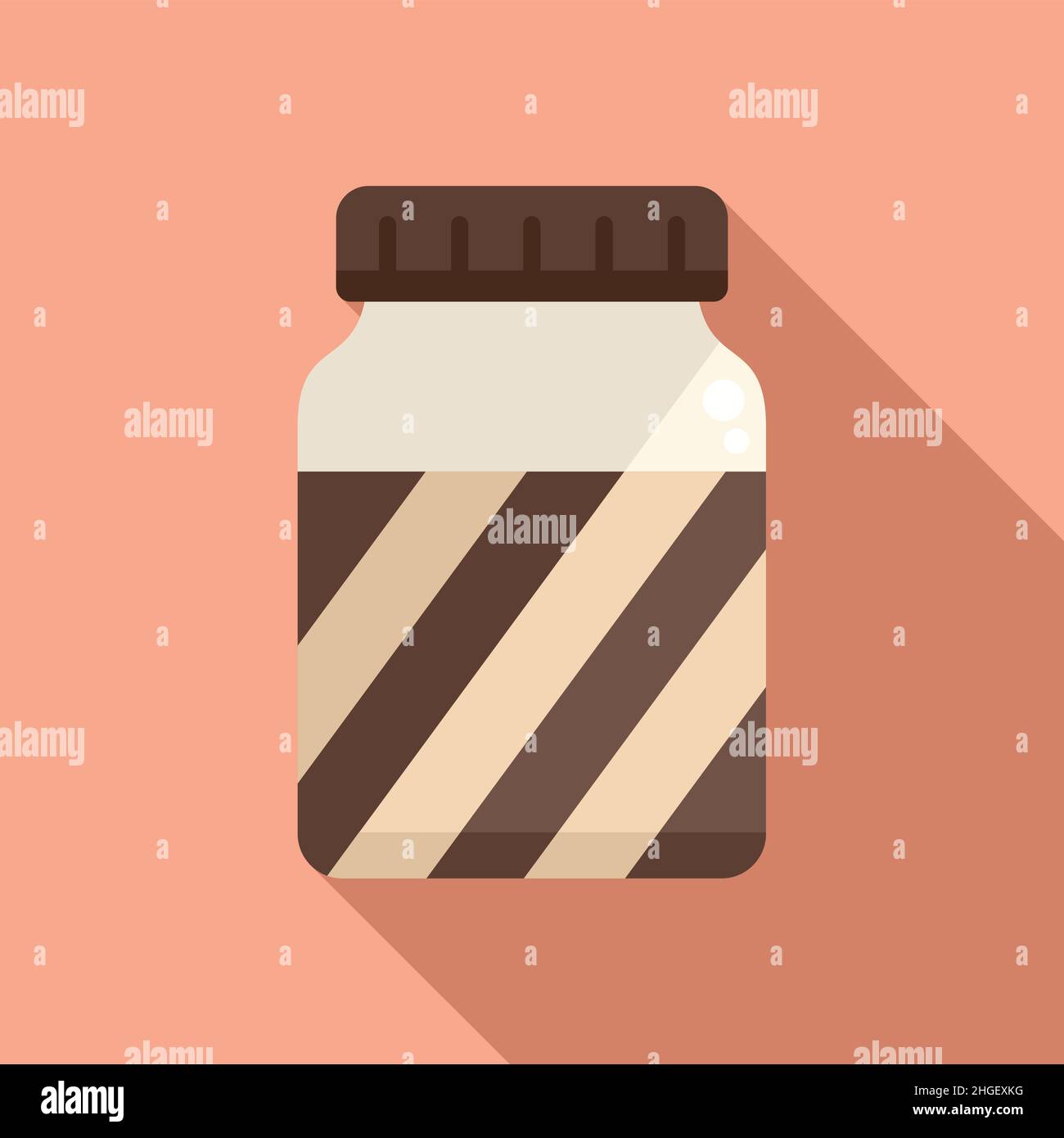 Chocolate paste mix icon flat vector. Cocoa jar. Cream milk Stock ...