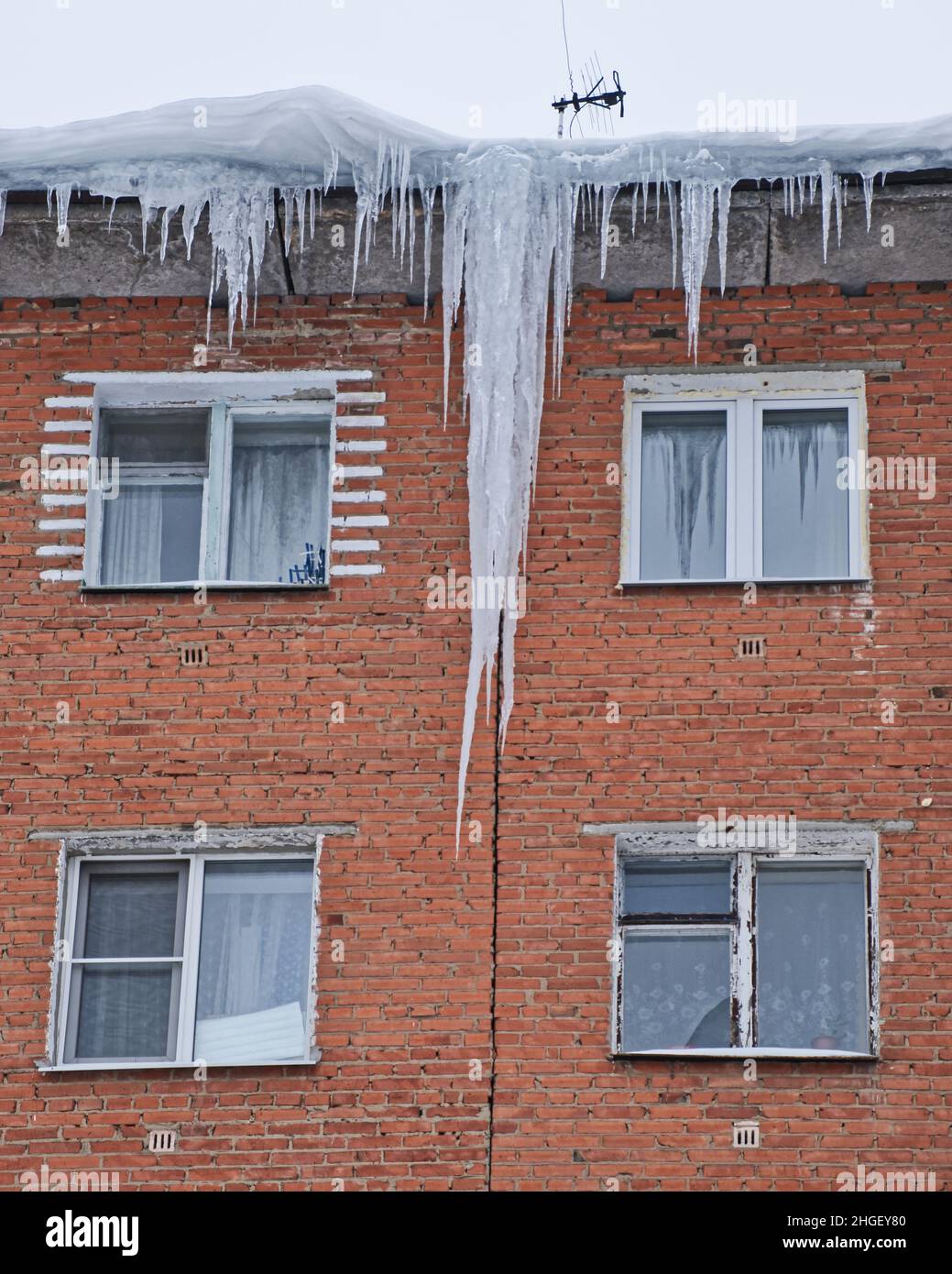 Giant Icicles On Castle Wall