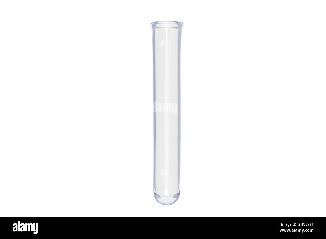 Empty test tube isolated on white background. 3d render Stock Photo - Alamy