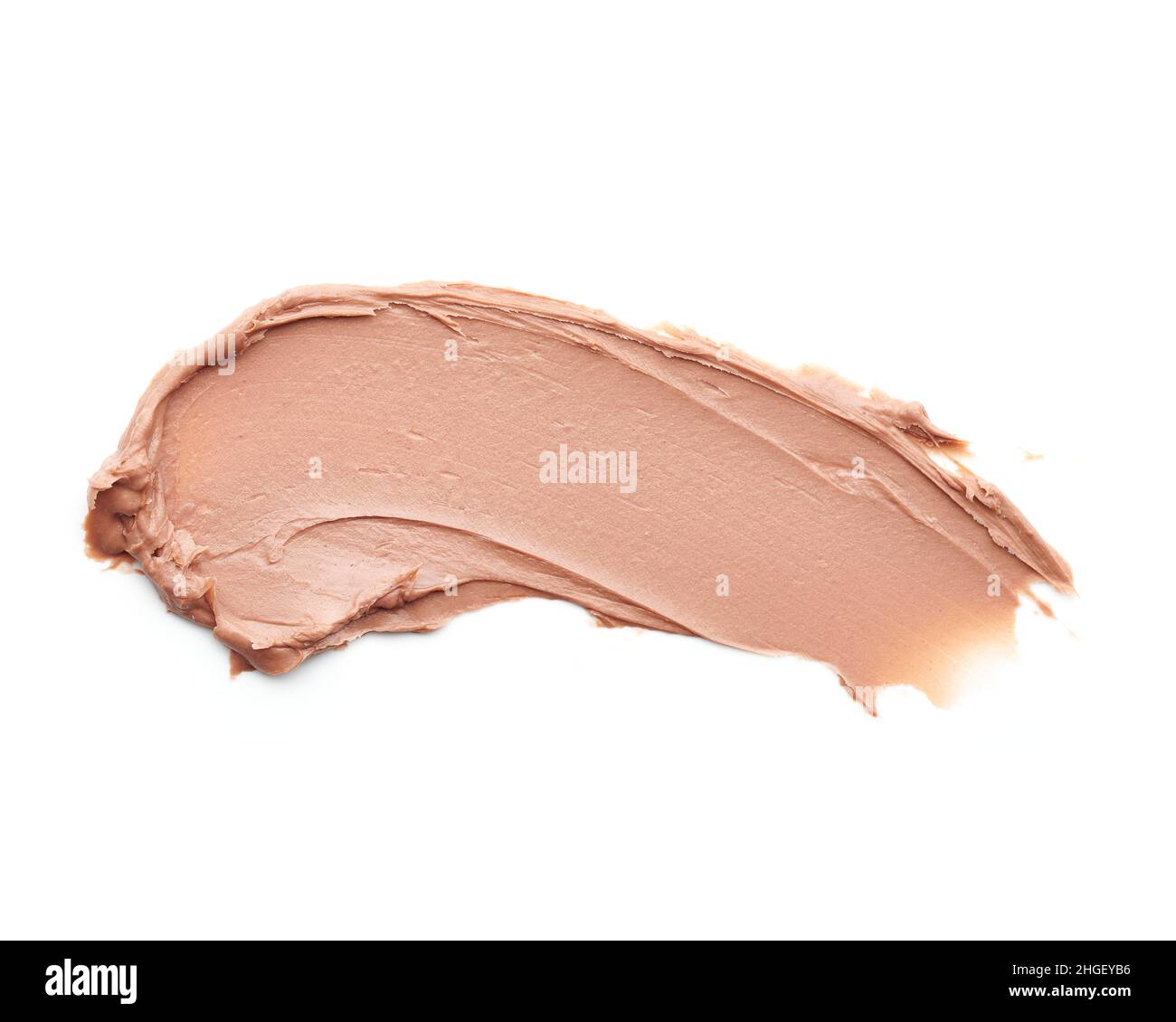 Rich and creamy cosmetic clay texture sample isolated on a white ...