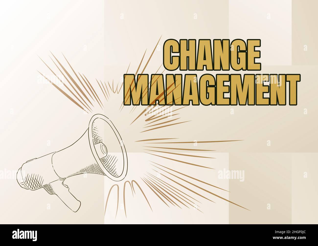 Sign displaying Change Management, Business showcase development within ...