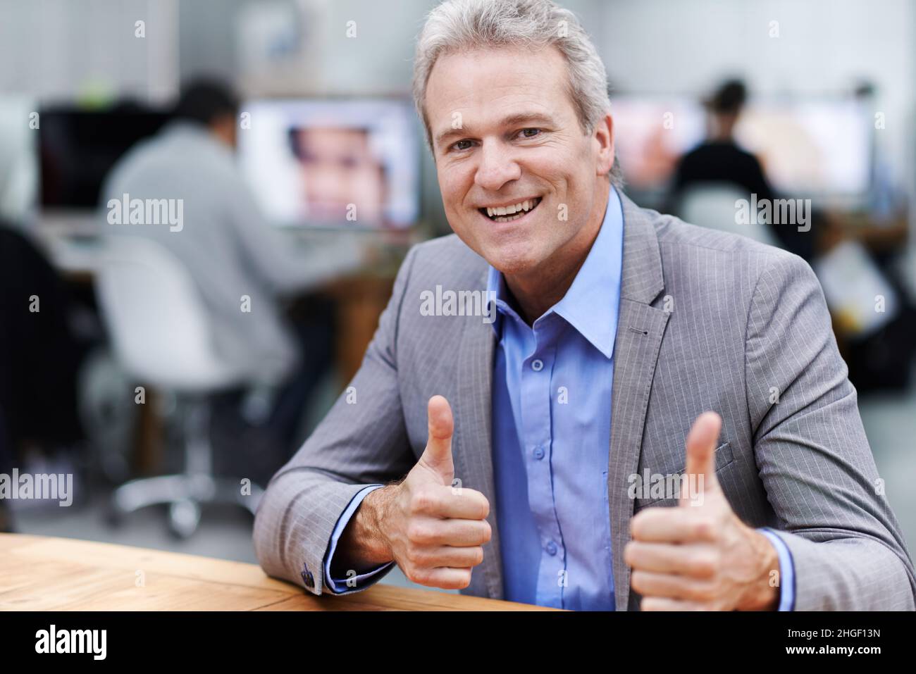 Your amazing work deserves two thumbs up Stock Photo - Alamy