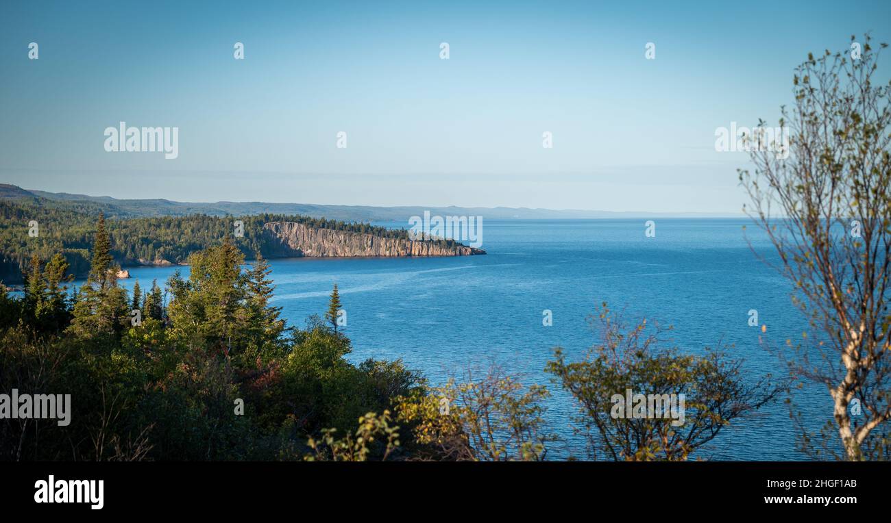 View of Shovel Point in Tettegouche State Park, along the north shore ...
