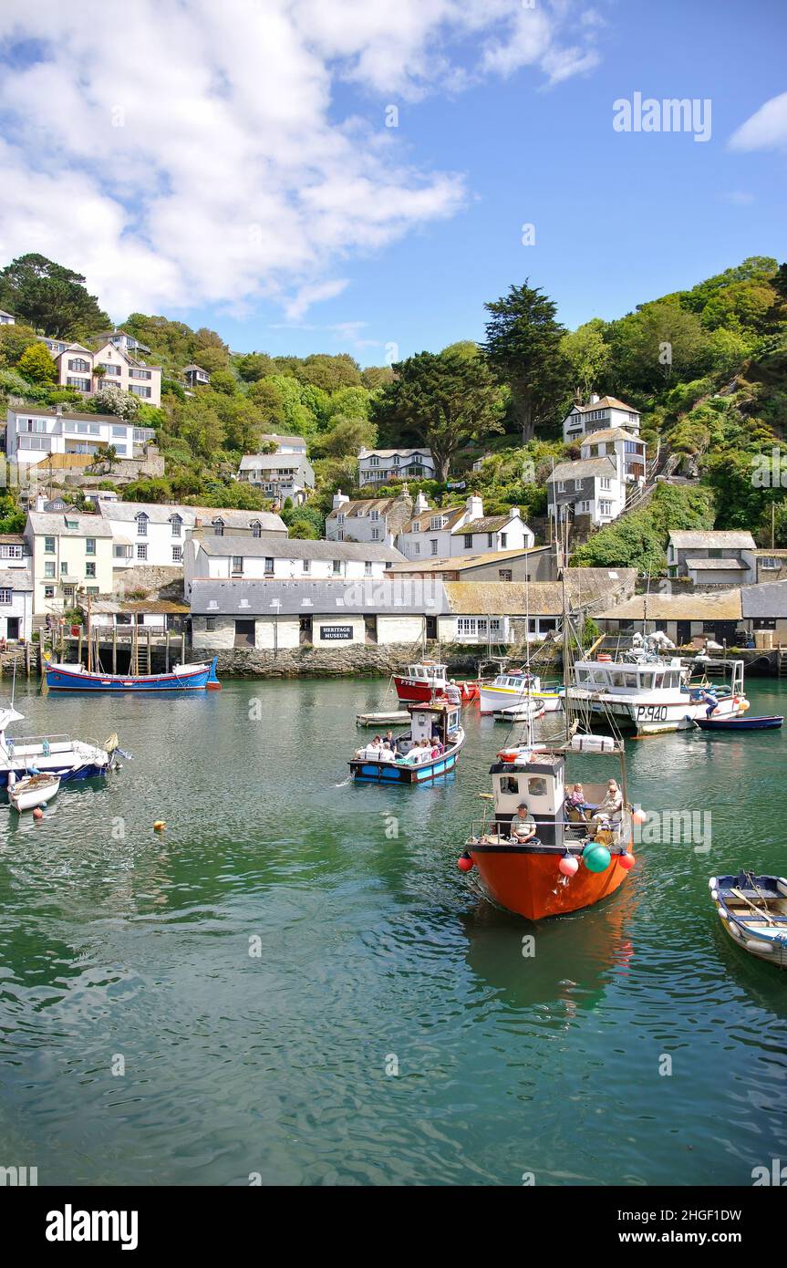 Harbour view, Polperro, Cornwall, England, United Kingdom Stock Photo ...
