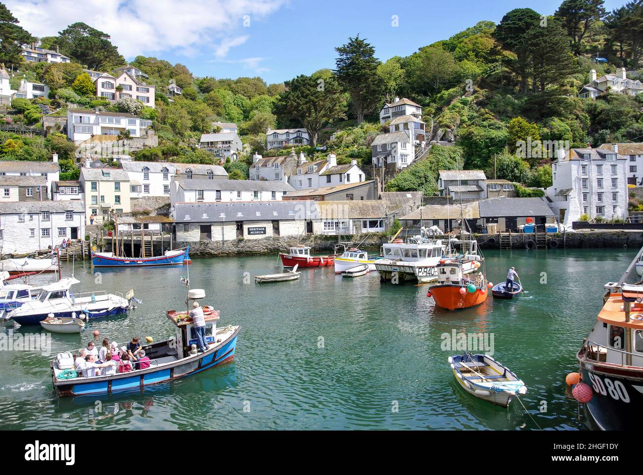 Harbour view, Polperro, Cornwall, England, United Kingdom Stock Photo ...