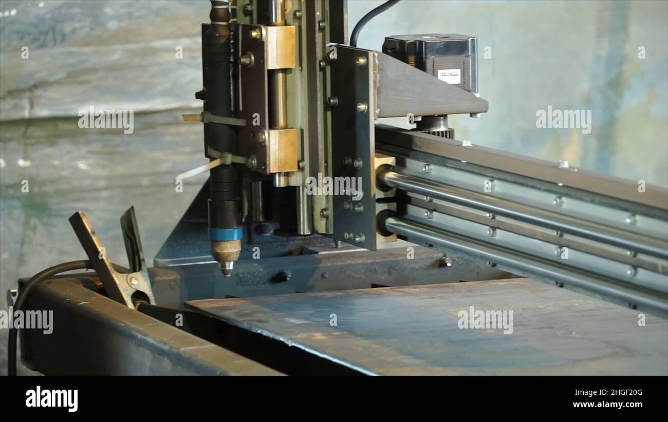 CNC Laser Plasma. Clip. Laser plasma cutting of metal modern technology ...