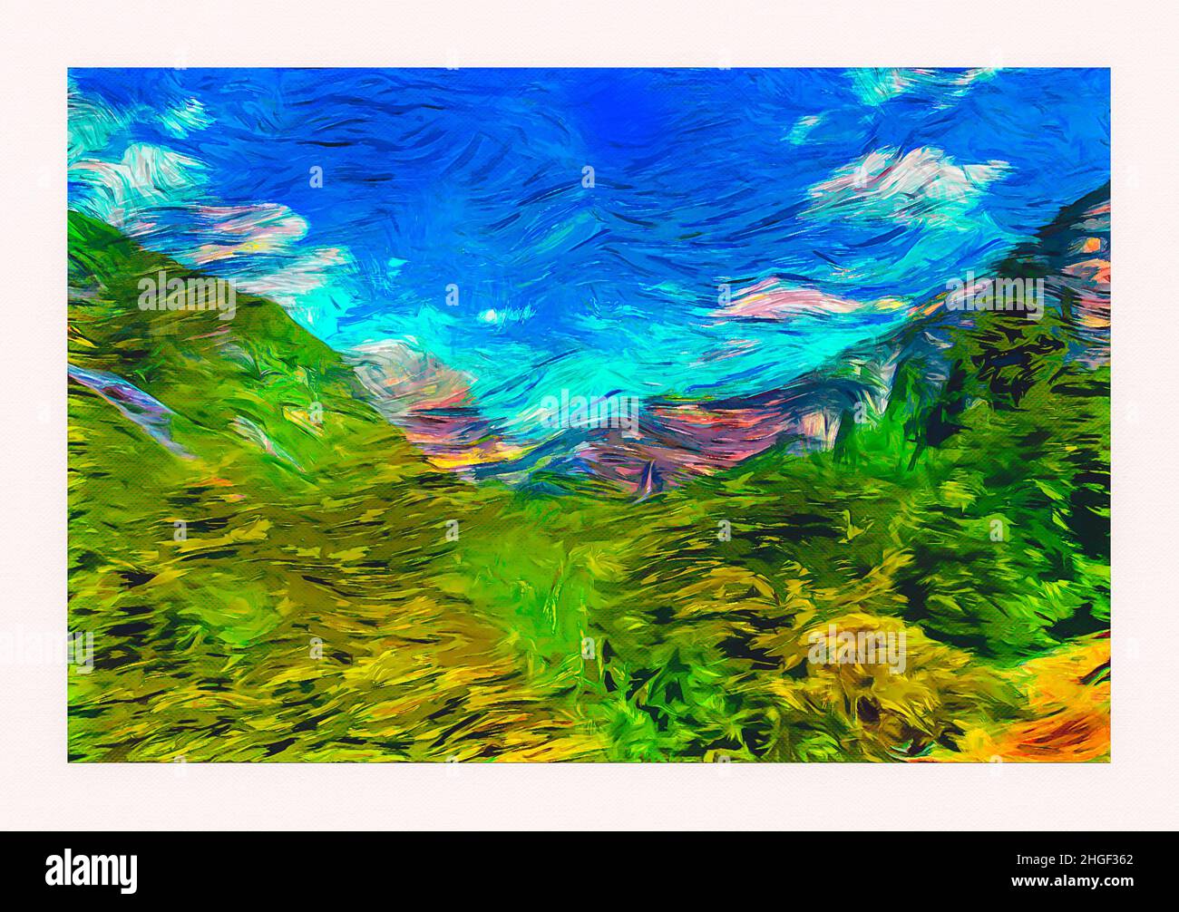 Nature Impressionism Painting Van Gogh Style Stock Photo - Alamy