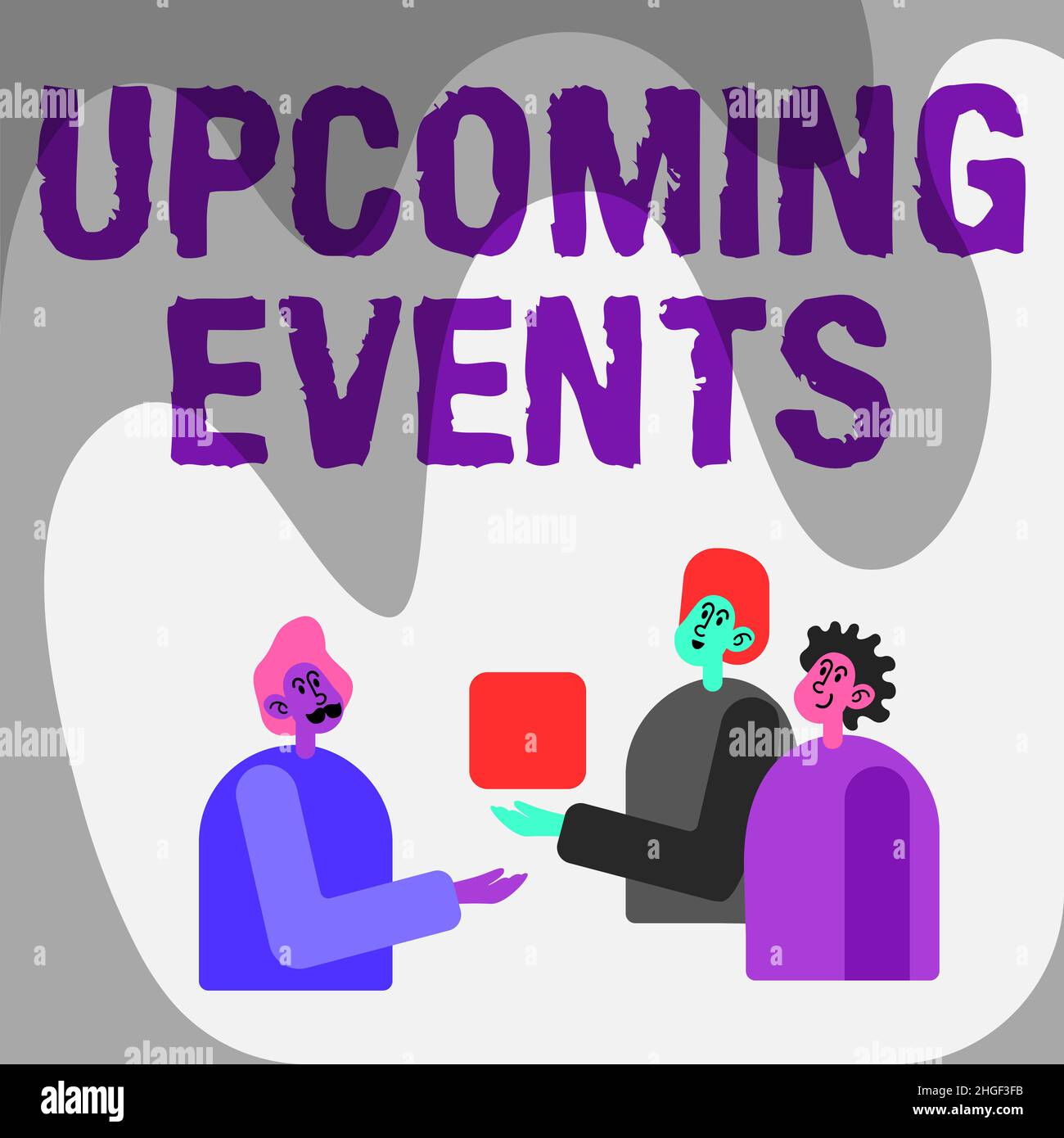 Hand writing sign Upcoming Events, Word Written on a planned public or ...