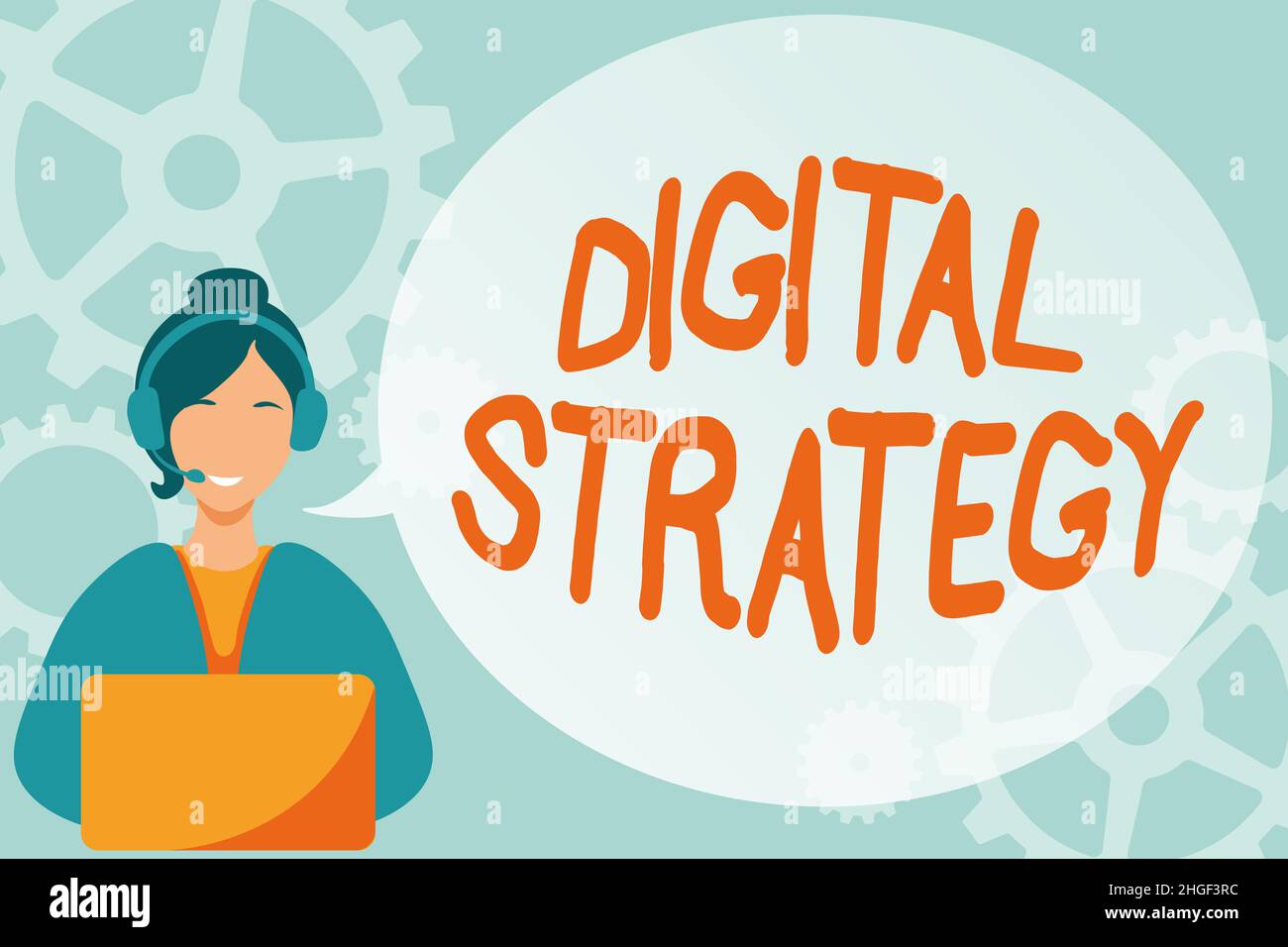 Conceptual caption Digital Strategy, Business idea focuses on using ...