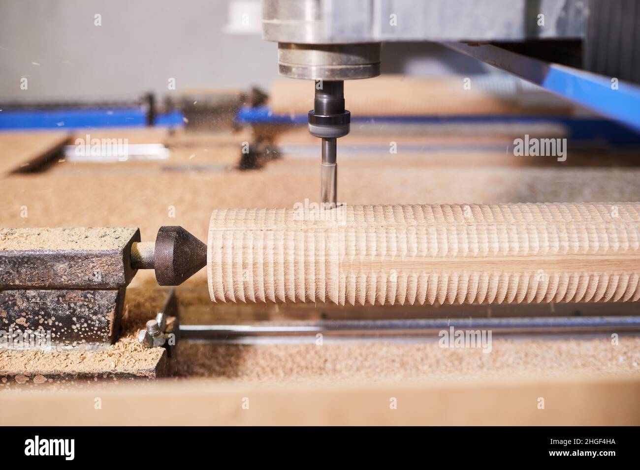 Wood carving machine. Modern automatic woodworking machine with CNC ...