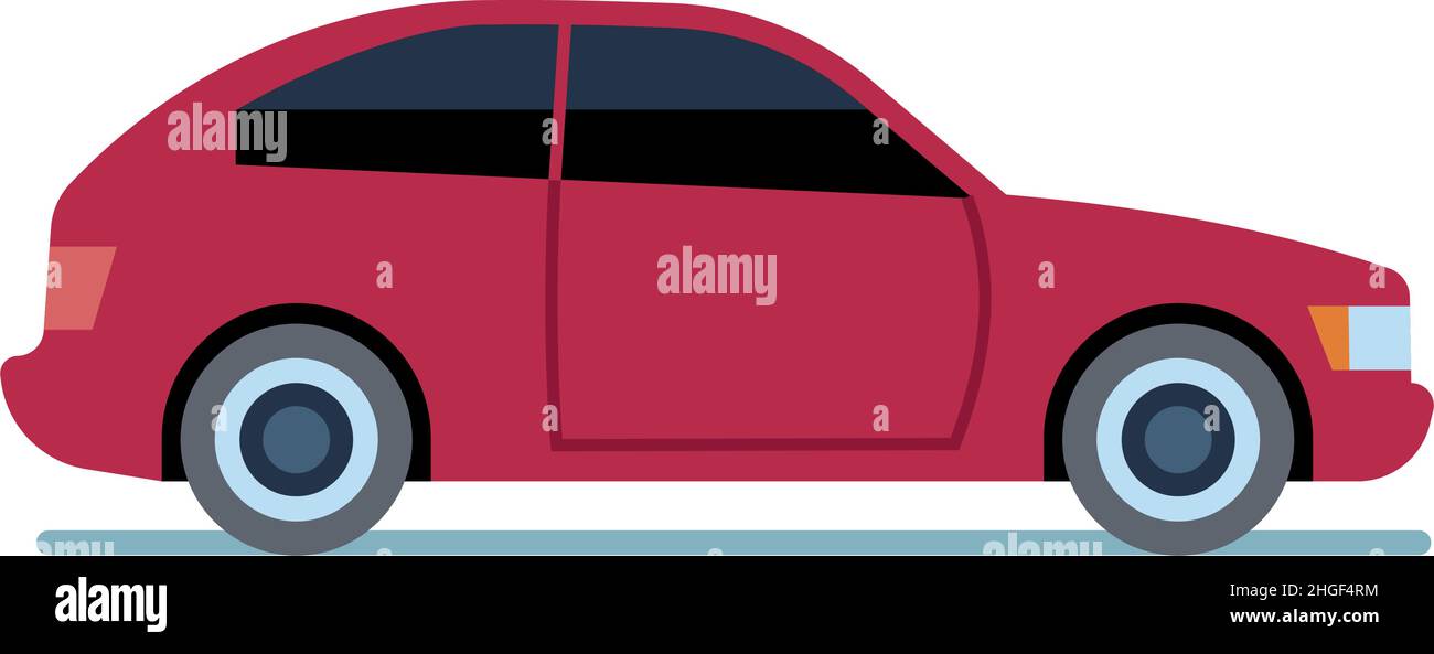 Red car icon. Cute cartoon auto side view Stock Vector Image & Art - Alamy