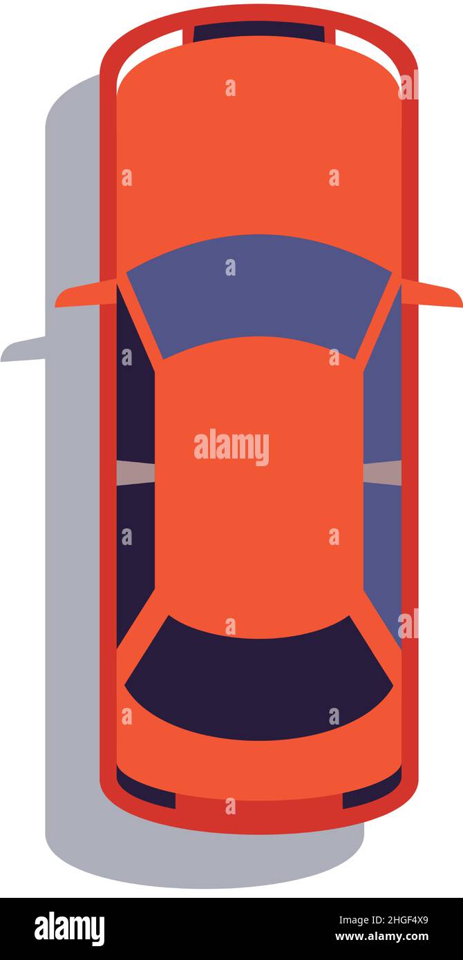 Red car top view. Fast driving sport auto Stock Vector Image & Art - Alamy