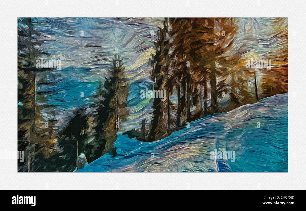 Nature Impressionism Painting Van Gogh Style Stock Photo - Alamy